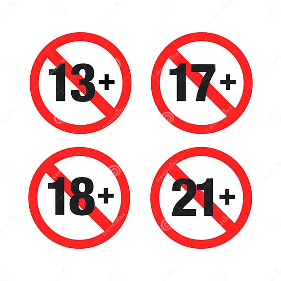 A Set of Age Restriction. Vector Illustration Stock Vector ...