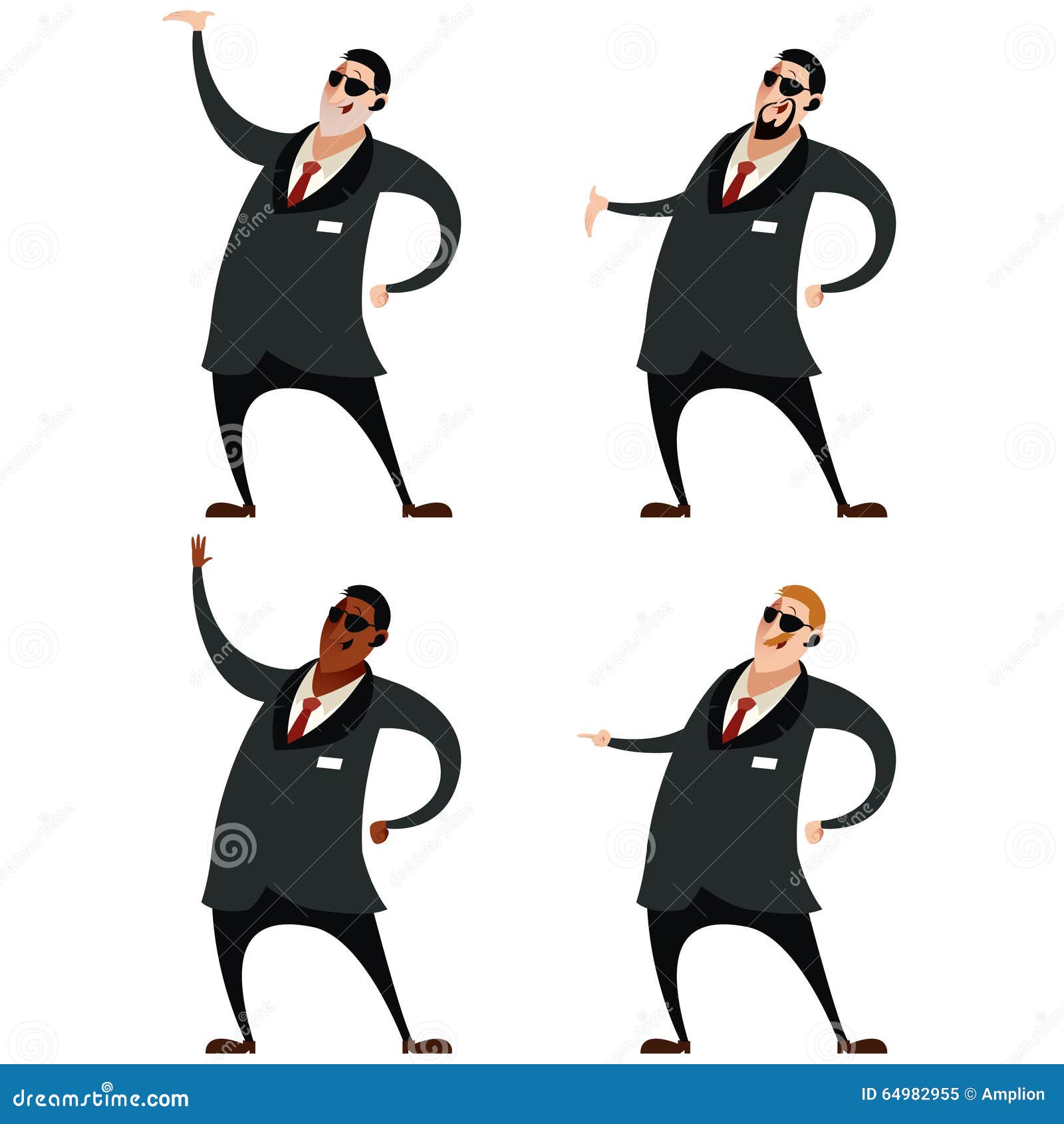 Set of agents stock vector. Illustration of person, business - 64982955