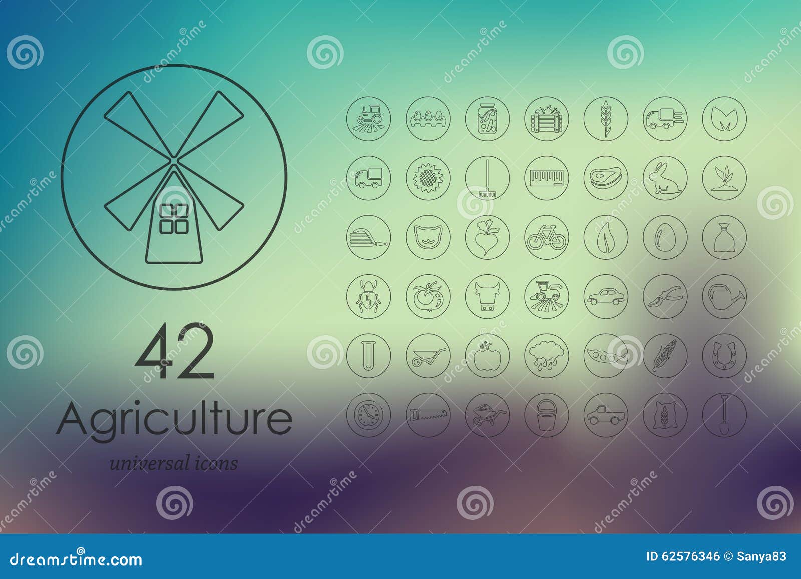 Set of agriculture icons stock vector. Illustration of grain - 62576346