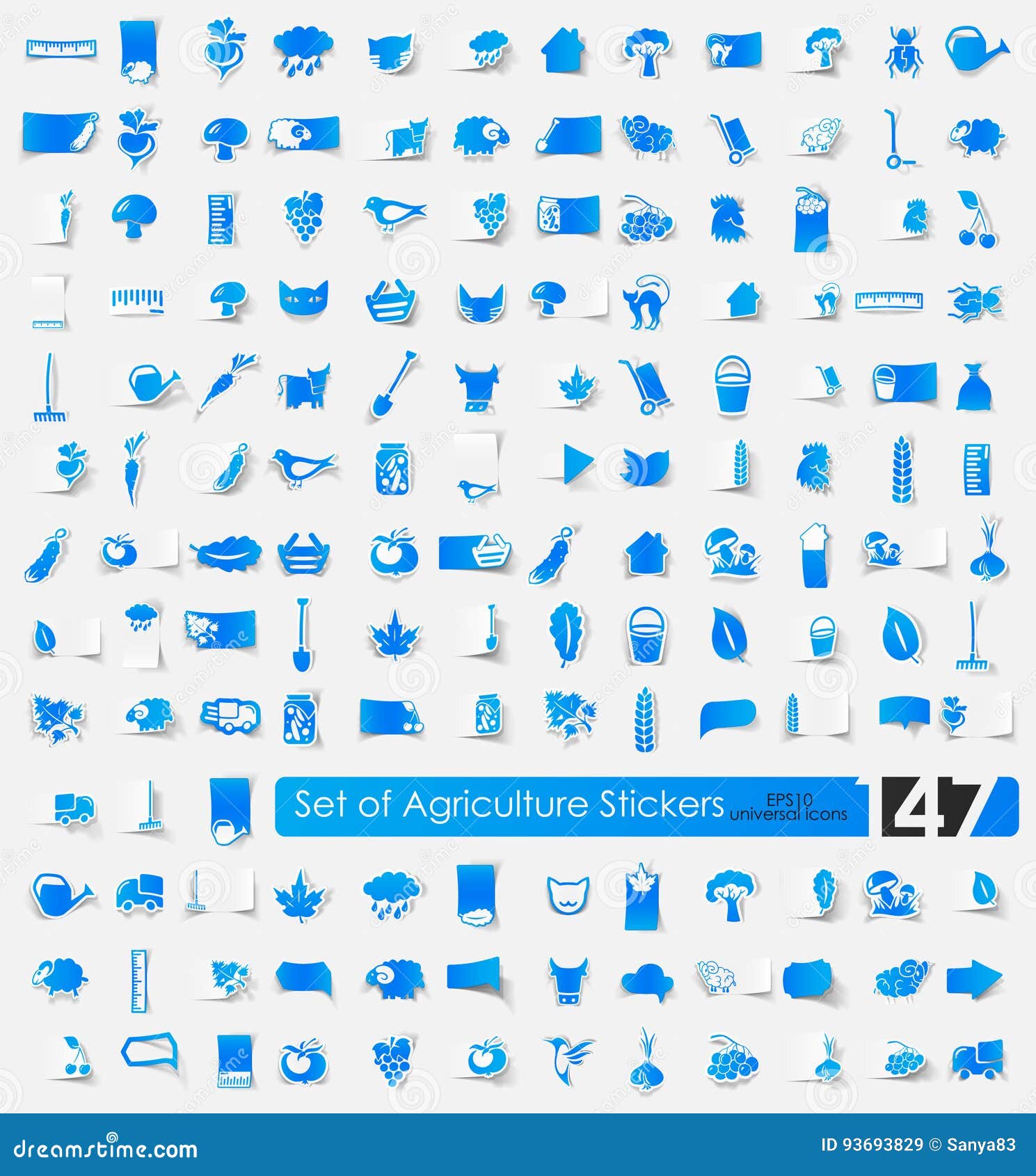 Set of Agriculture Stickers Stock Vector - Illustration of graphic ...