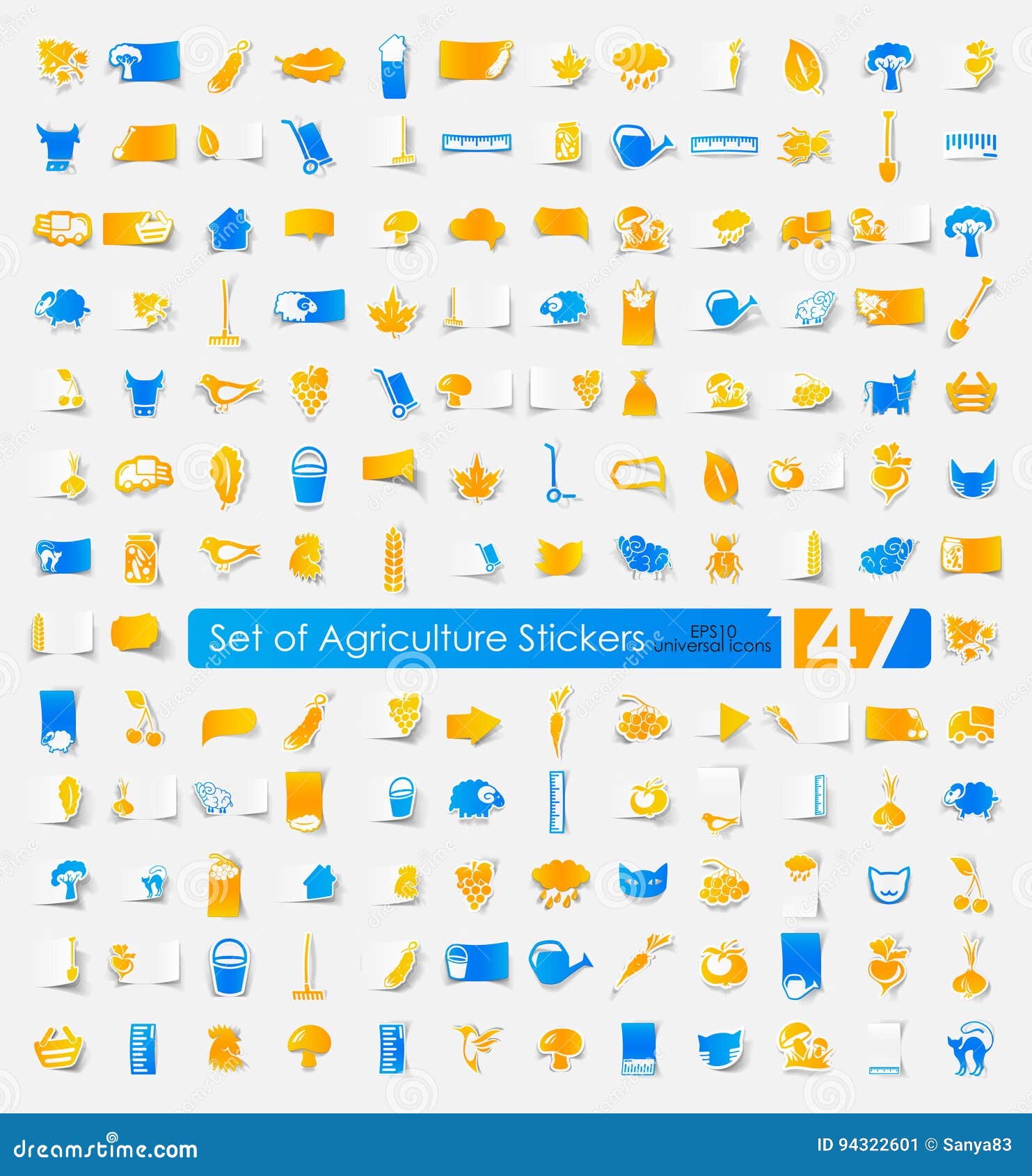 Set of Agriculture Stickers Stock Vector - Illustration of abstract ...