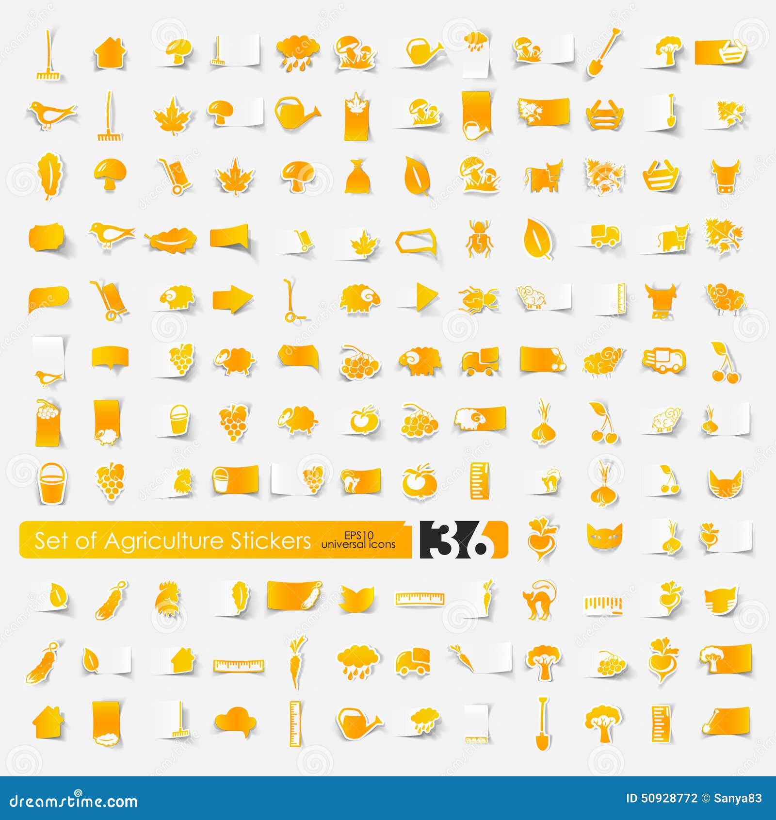 Set of Agriculture Stickers Stock Vector - Illustration of farming ...