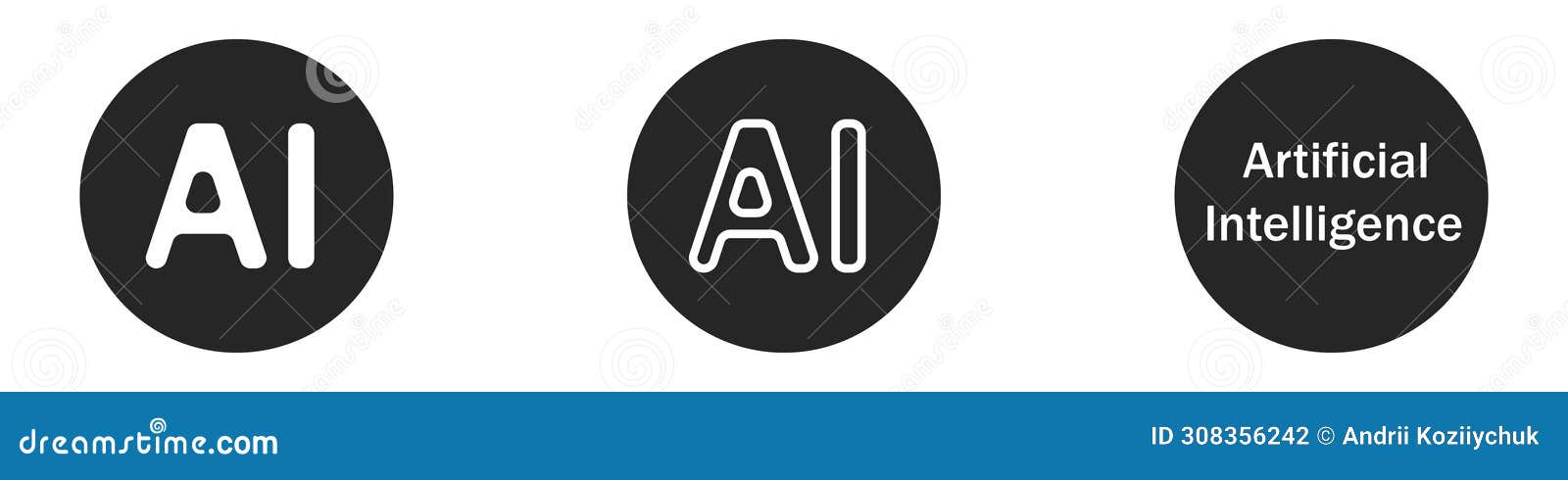Artificial Intelligence Set of Vector Logos. Artificial Intelligence ...