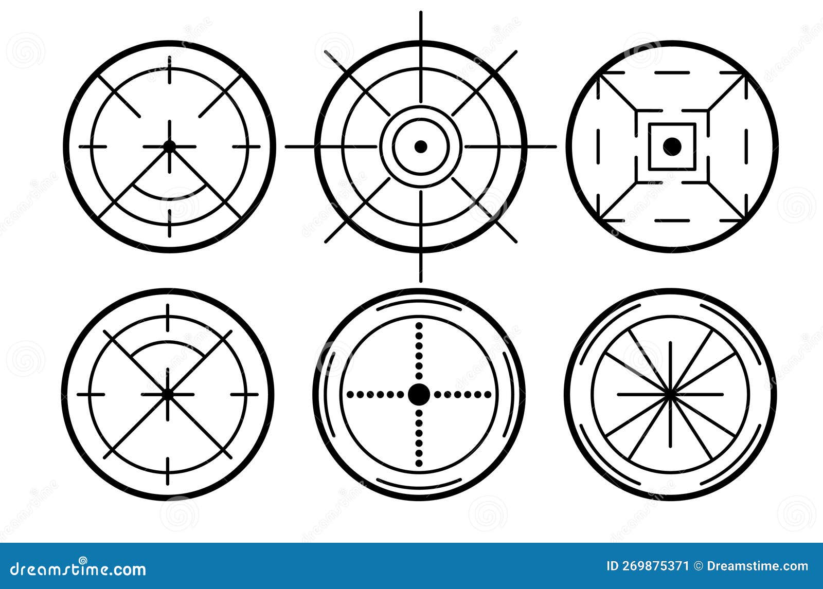 Set of Icons Aim Target, Targeting, Aiming, Goal Stock Vector ...