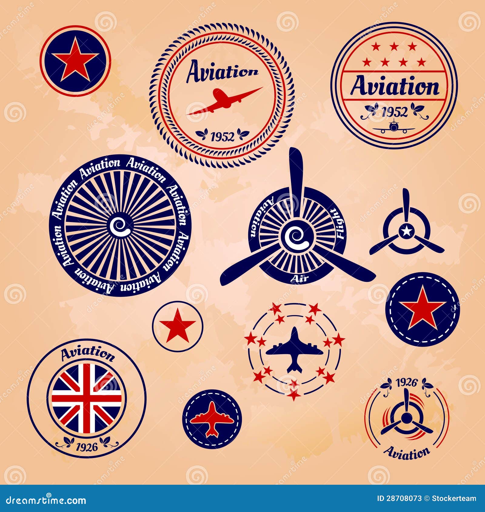 Set of Air Badges and Labels Stock Illustration - Illustration of ...