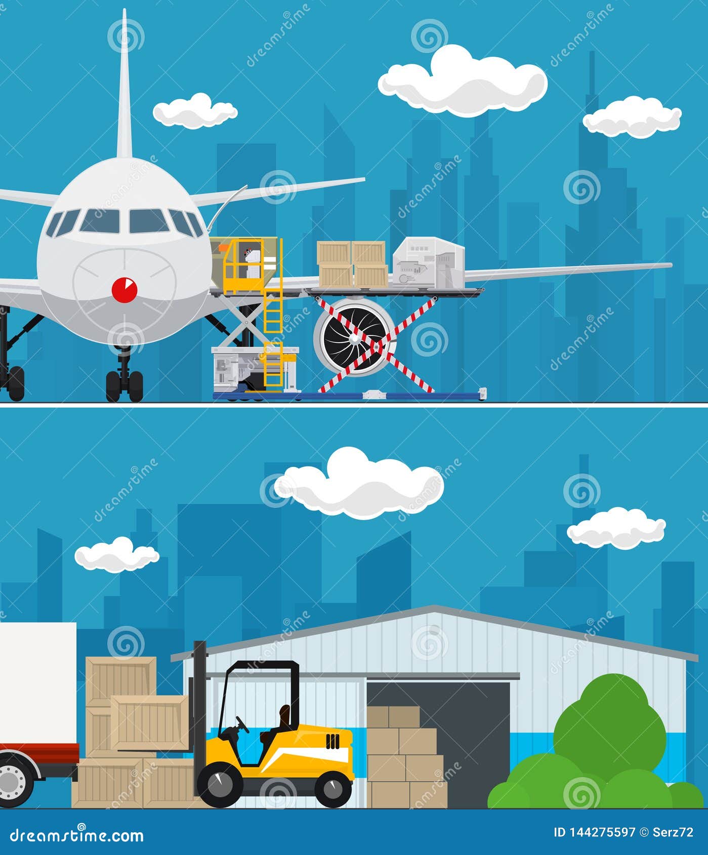 Autoloader, Goods Trolley, Stop Watch, Warehouse. Logistic,set ...