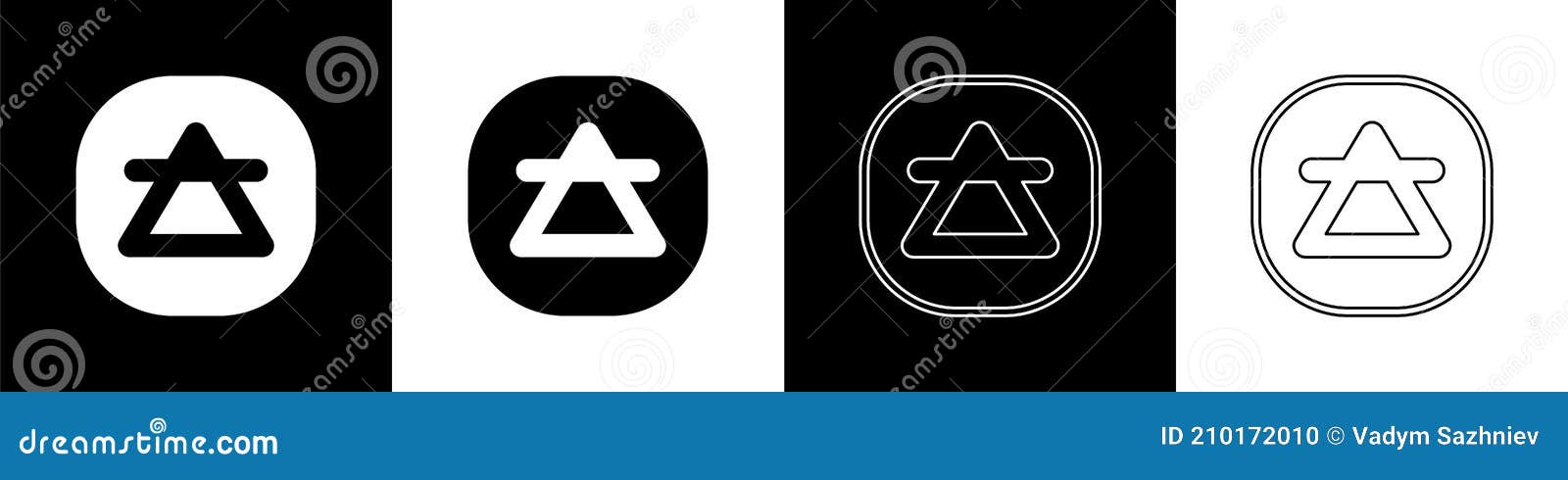 Set Air Element of the Symbol Alchemy Icon Isolated on Black and White ...