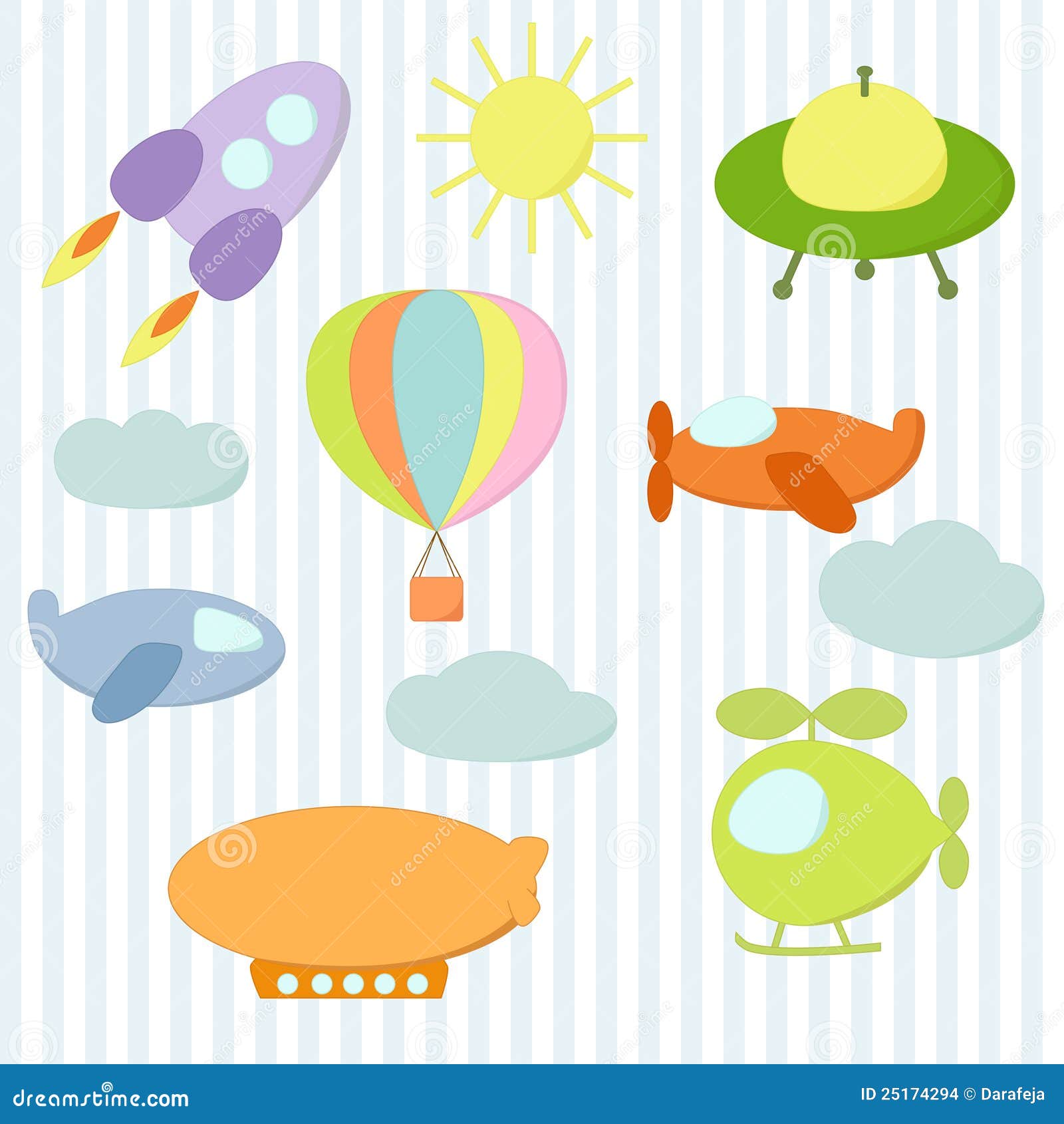 Set of Air Transport Stickers Stock Vector - Illustration of blue ...