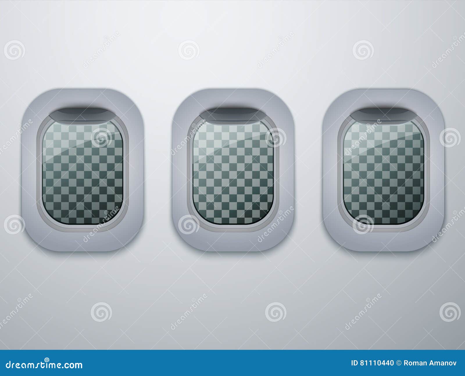 Aircraft Windows. Airplane Indoor Portholes, Plane Interior Window And ...