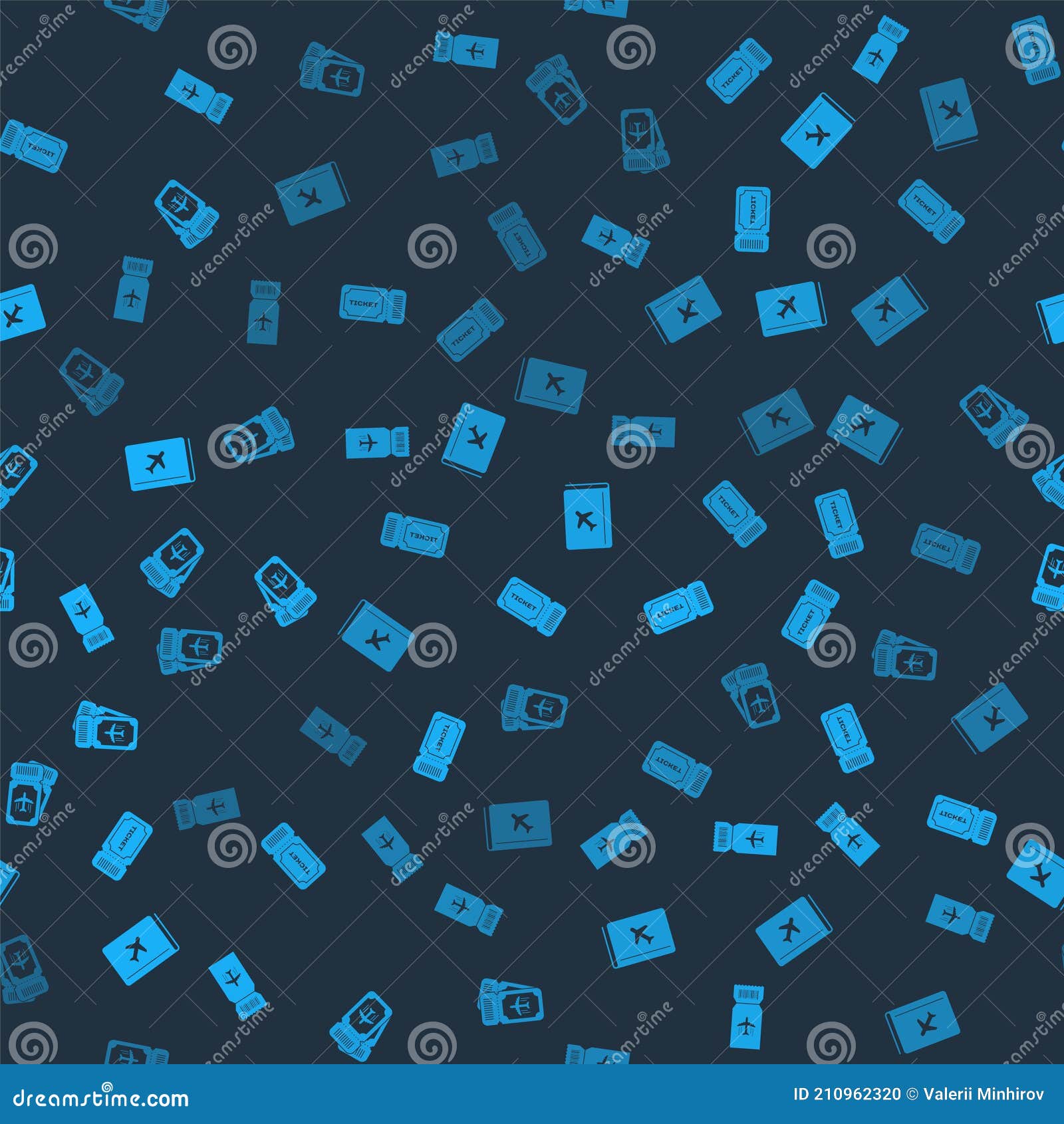 Set Airline Ticket, Ticket, Cover Book Travel Guide and on Seamless ...