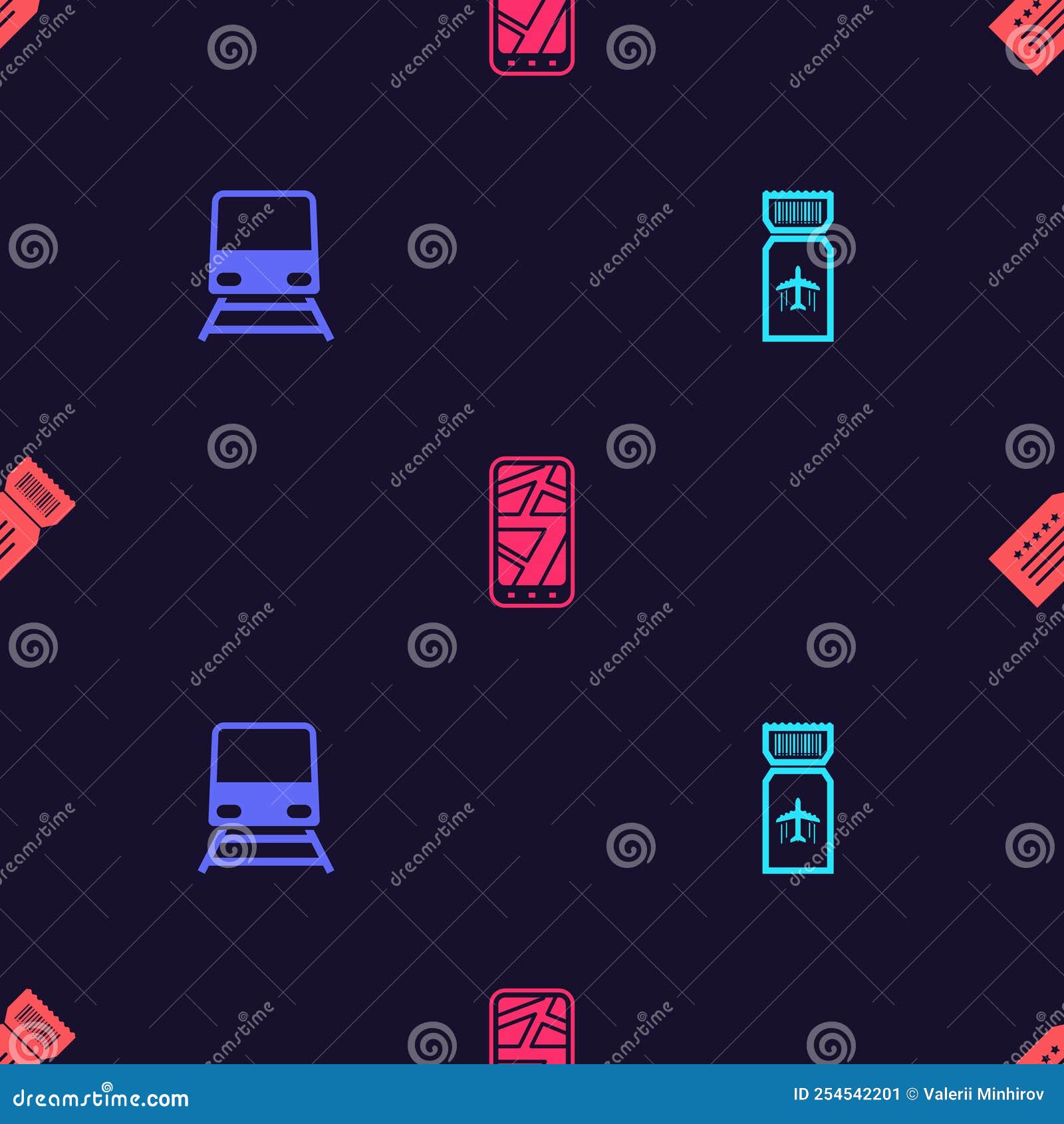 Set Airline Ticket, Train, Infographic of City Map and Ticket on ...