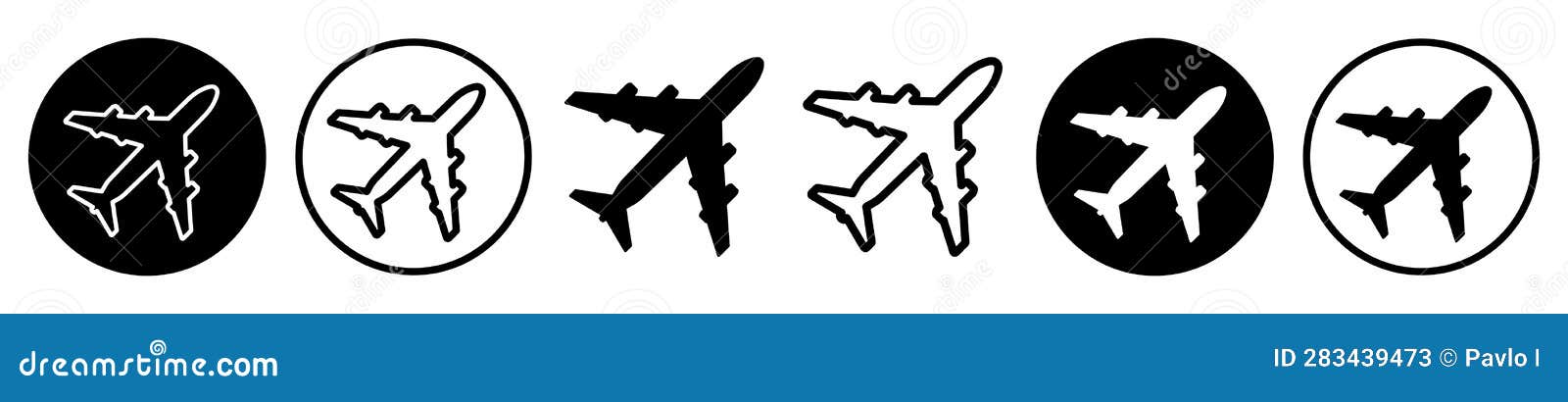 Set Airplane Icon Symbol, Collection Plane Sign - Vector Stock Vector ...