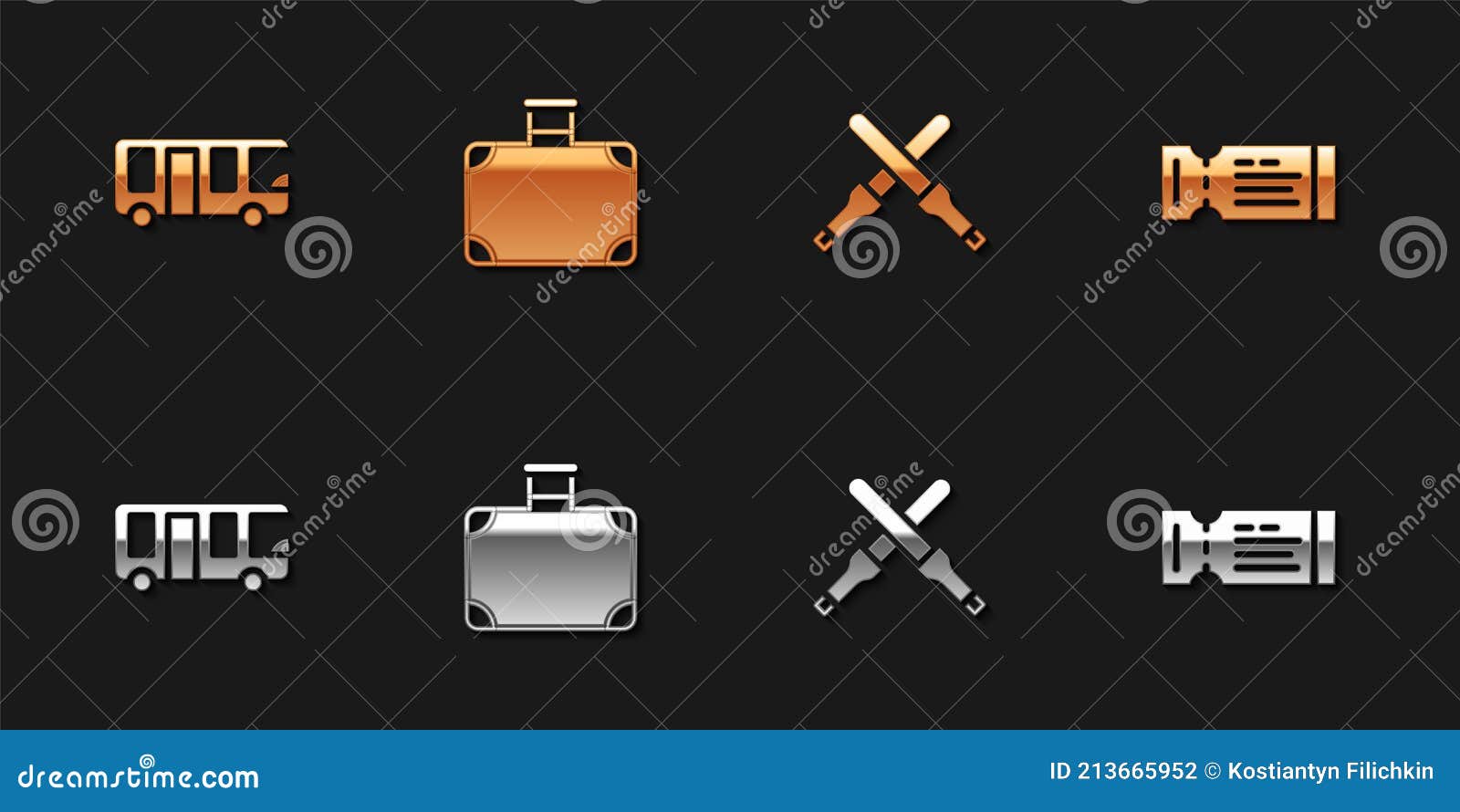 Silver Marshalling Wands For The Aircraft Icon Isolated On Black ...