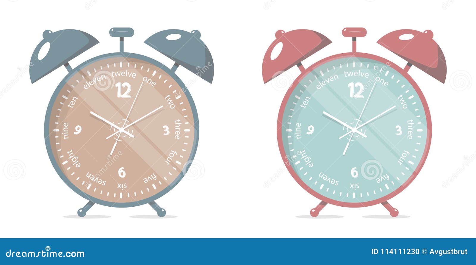 Set Alarm Clock. Cartoon Style Stock Vector - Illustration of bell ...