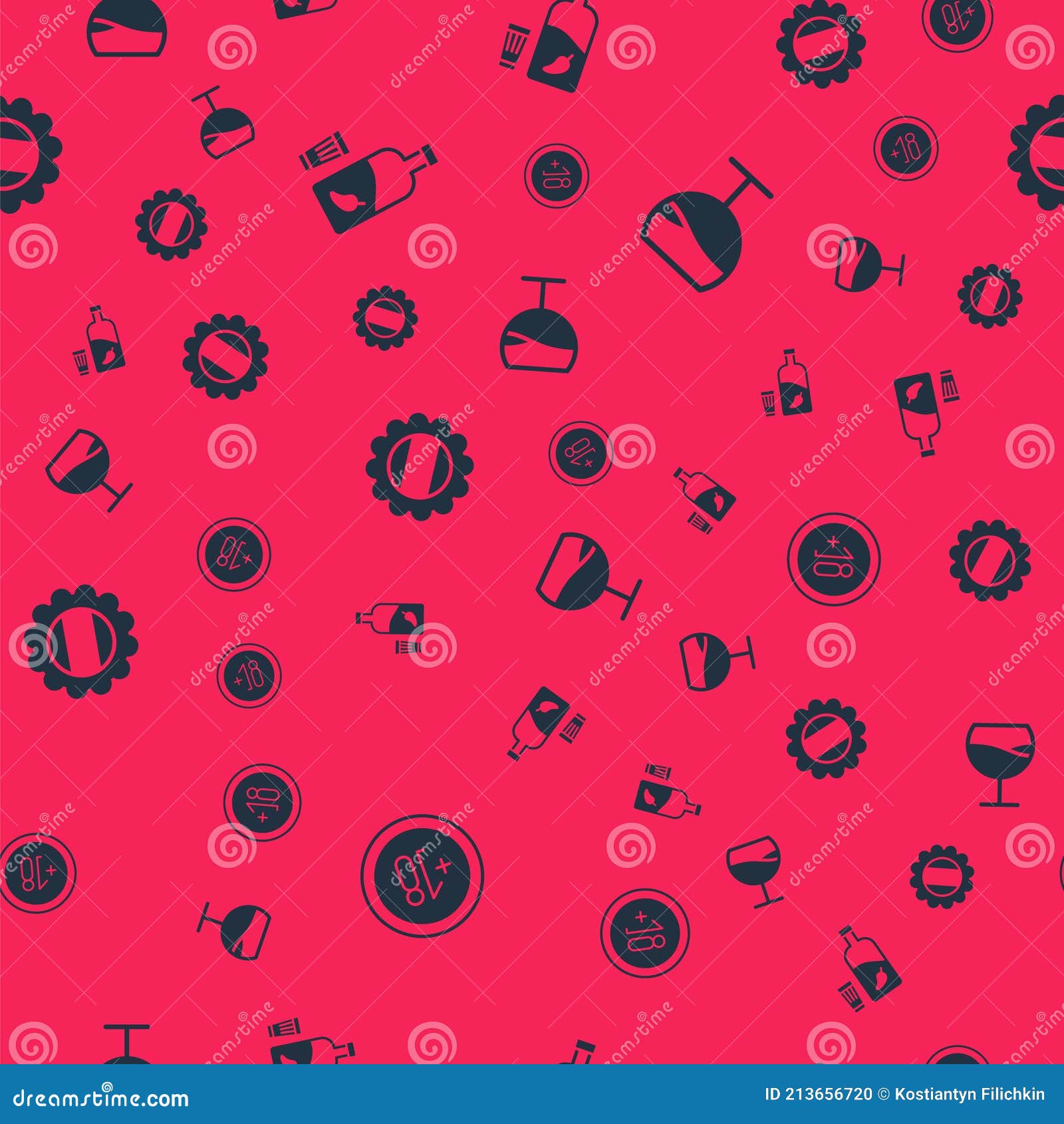 Set Alcohol 18 Plus, Vodka with Pepper and Glass, Bottle Cap and Wine ...