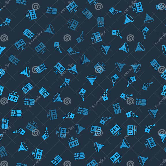 Set Algorithm Photo Retouching Funnel Filter And Binary Code On Seamless Pattern Vector Stock