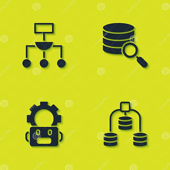 Set Algorithm, Server, Data, Robot Setting and Icon. Vector Stock ...