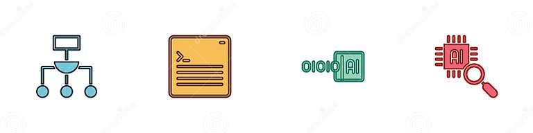 Set Algorithm, Web Developer Programming Code, Binary and Processor CPU Icon. Vector Stock ...