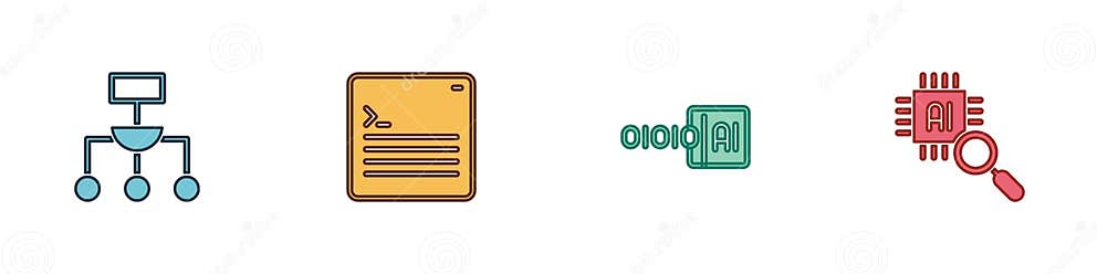 Set Algorithm, Web Developer Programming Code, Binary and Processor CPU Icon. Vector Stock ...