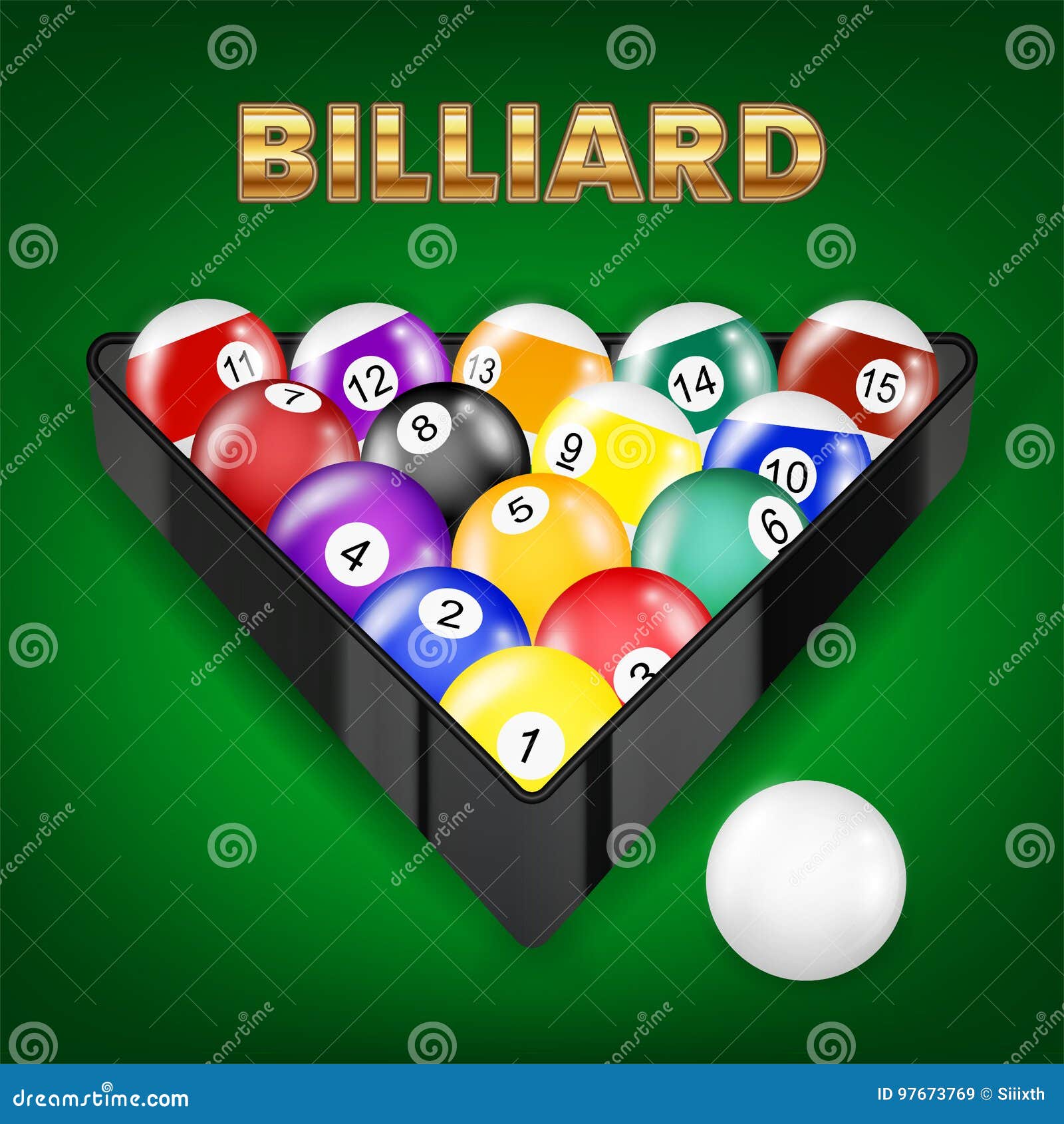 Set of All Billiard Balls in Triangle Stock Vector - Illustration of ...