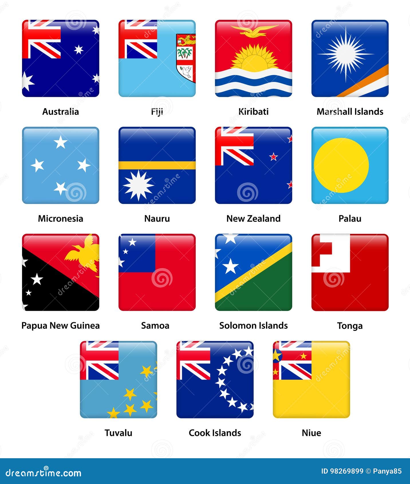 Set of All Flags of the Countries of Oceania Stock Vector ... Set of All Flags of the Countries of Oceania Stock Vector ...