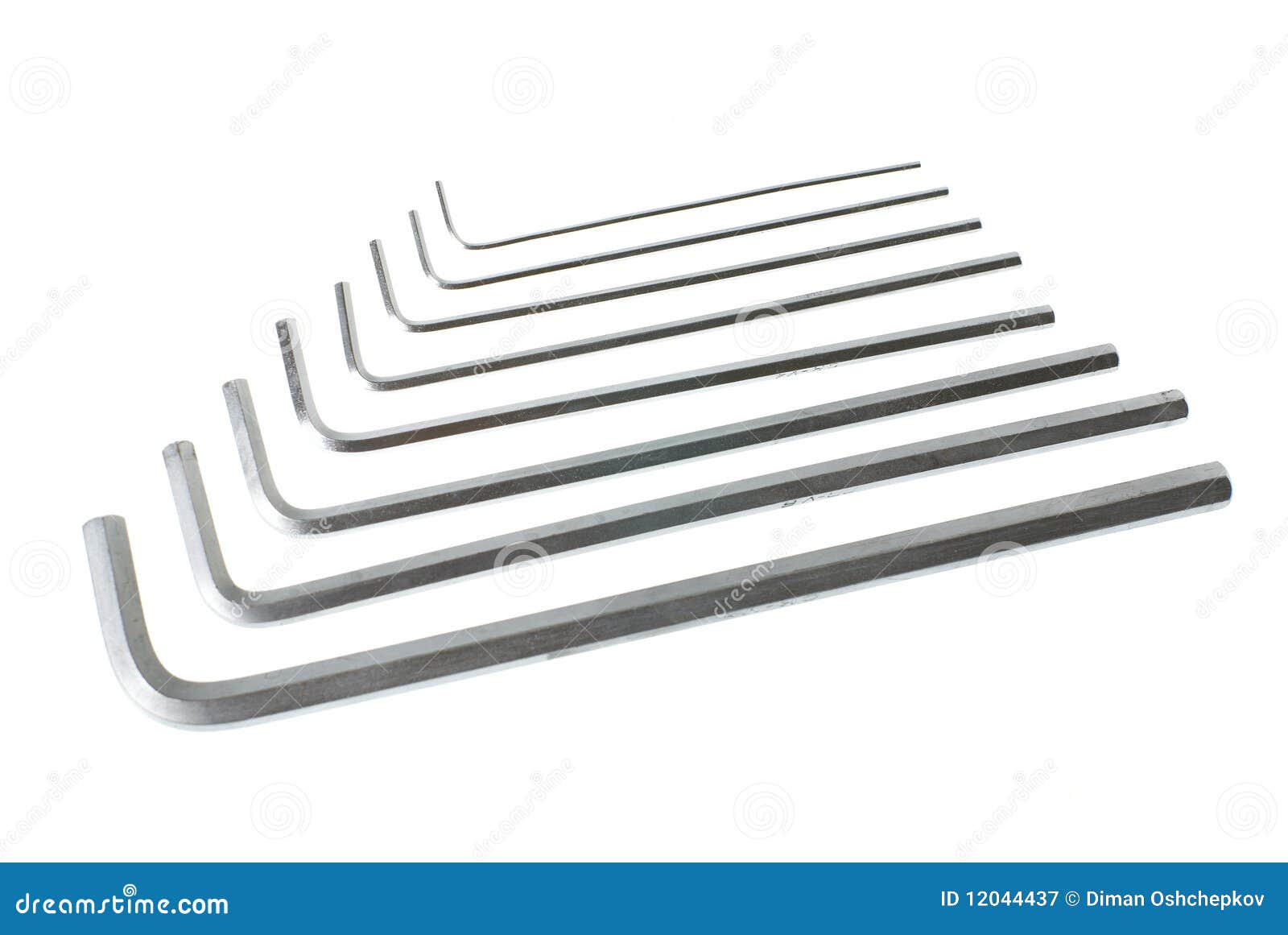 Set of Allen Hex L-keys Isolated Stock Image - Image of chrome, hexagon ...