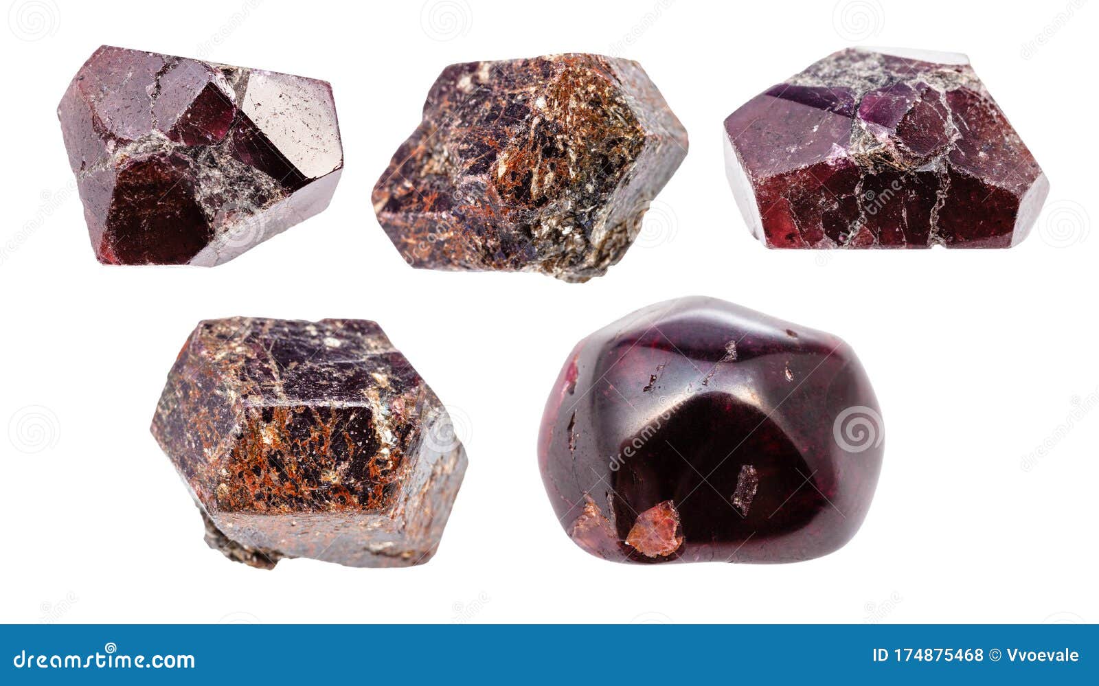Set of Almandine Almandite, Garnet Gemstones Stock Photo - Image of ...