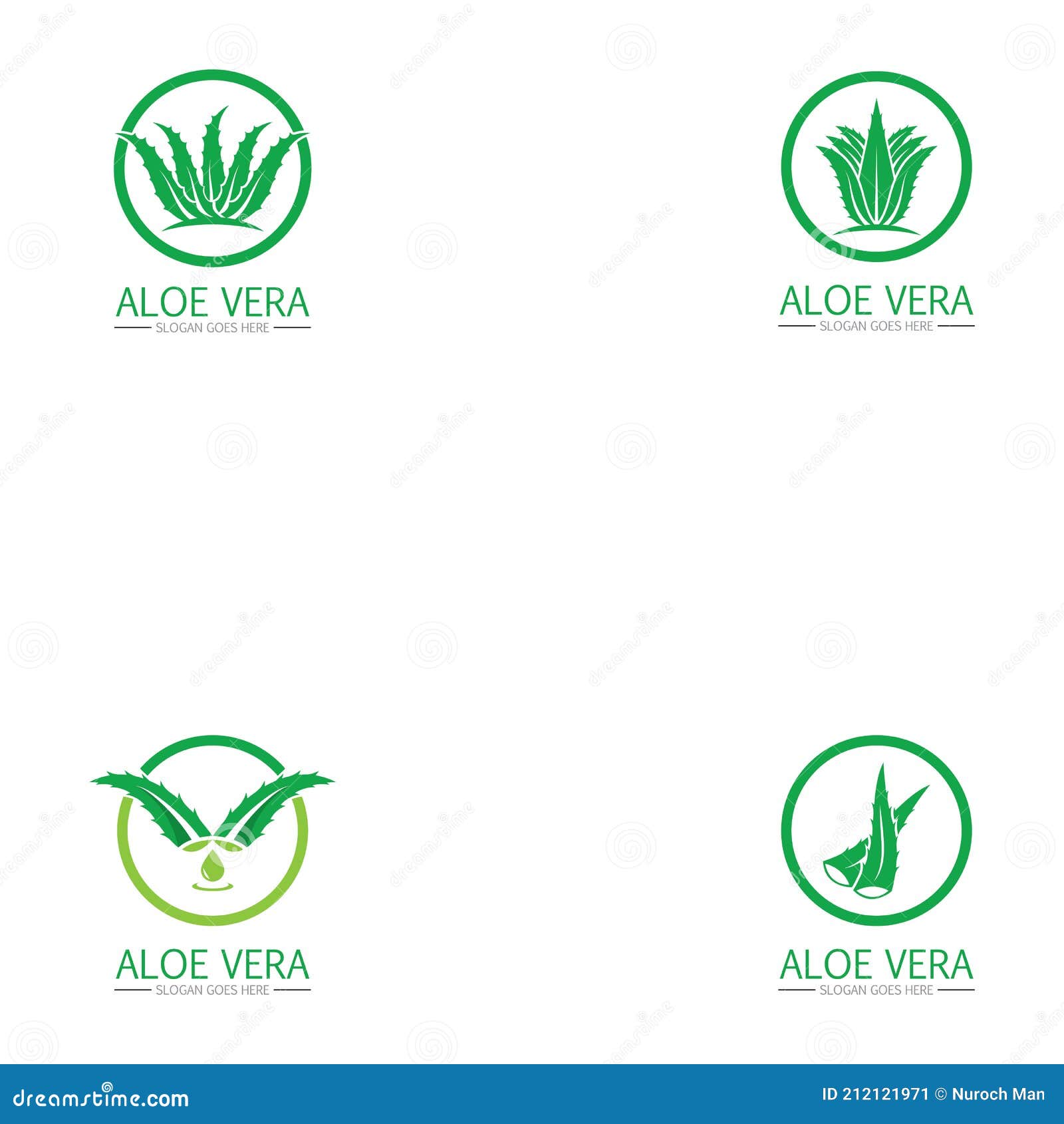Set Aloe Vera Logo and Symbol Vector. Stock Vector - Illustration of ...