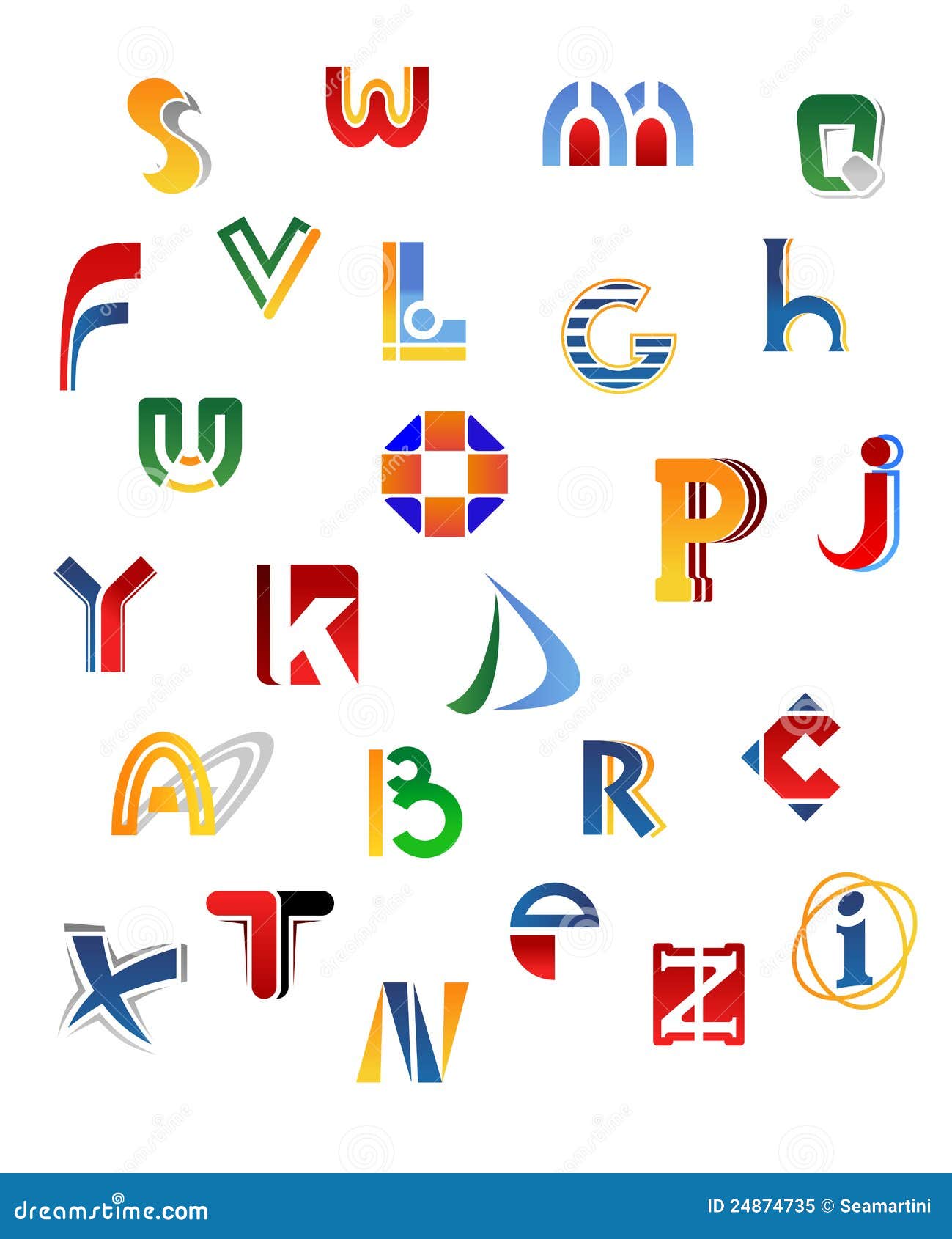 Set of alphabet letters stock vector. Illustration of typographic ...