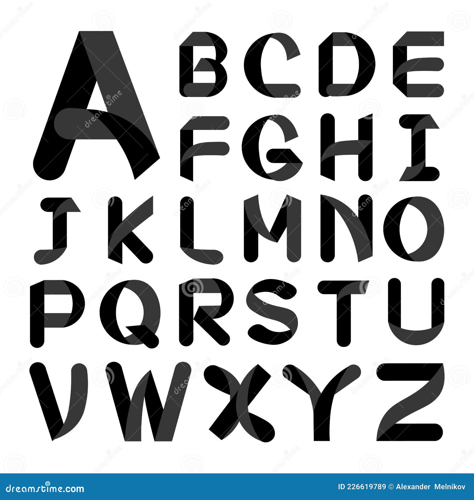 Set of Alphabet Letters Icons, Special Font. Vector Illustration Eps 10 ...