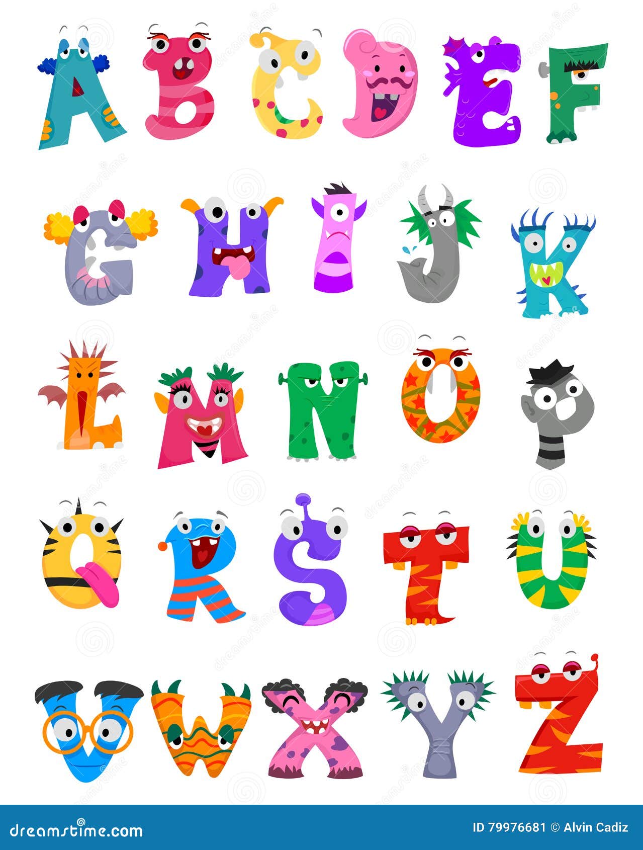 Alphabet Monster Character Cartoon Vector | CartoonDealer.com #41038843