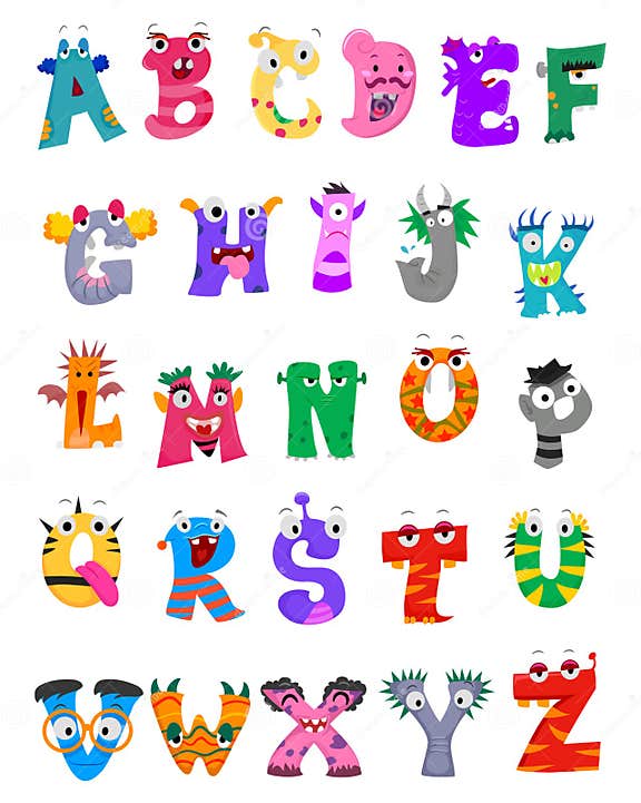 Set of Alphabet Monster stock vector. Illustration of card - 79976681