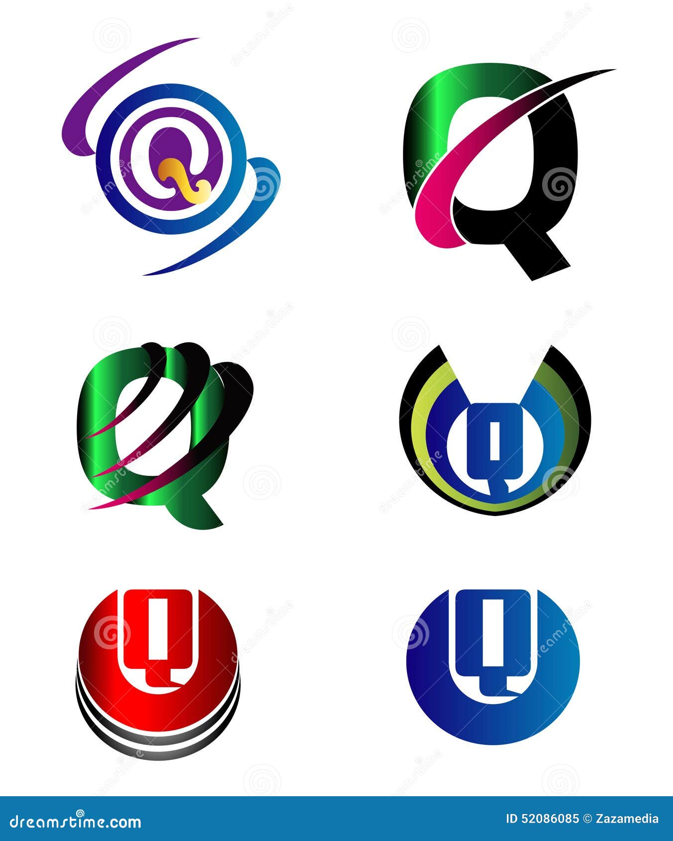 Set of Alphabet Symbols and Elements of Letter Q, Such a Logo Stock ...