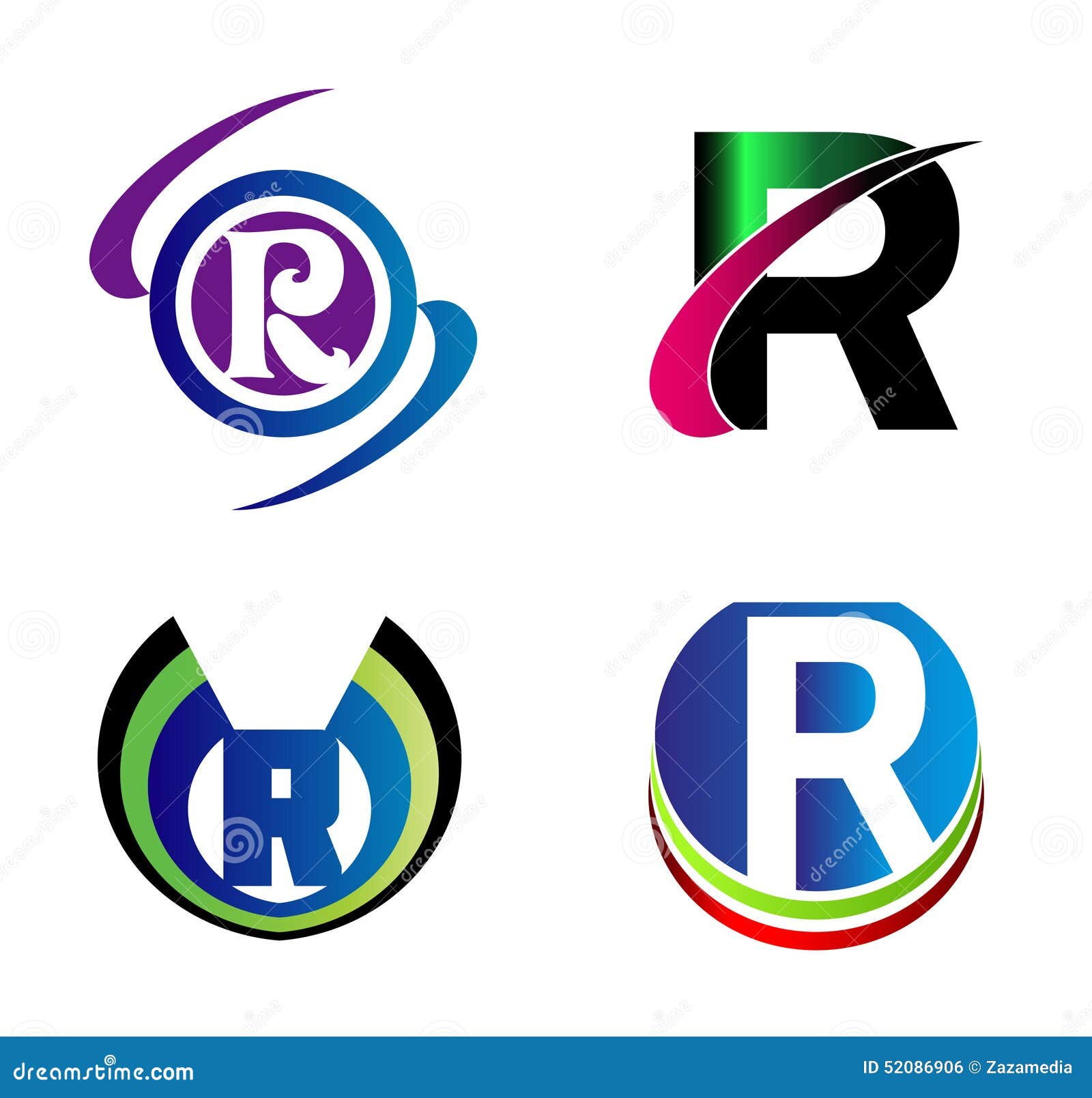 Set Of Alphabet Symbols And Elements Of Letter R, Such A Logo Stock ...
