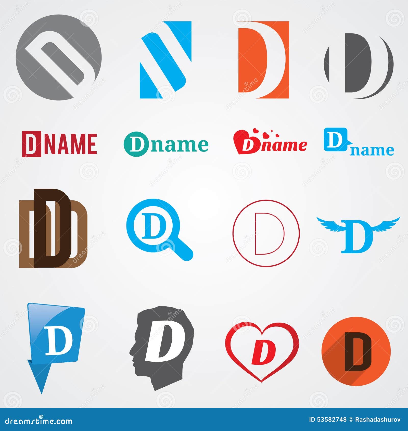 Set of Alphabet Symbols of Letter D Stock Vector - Illustration of icon ...