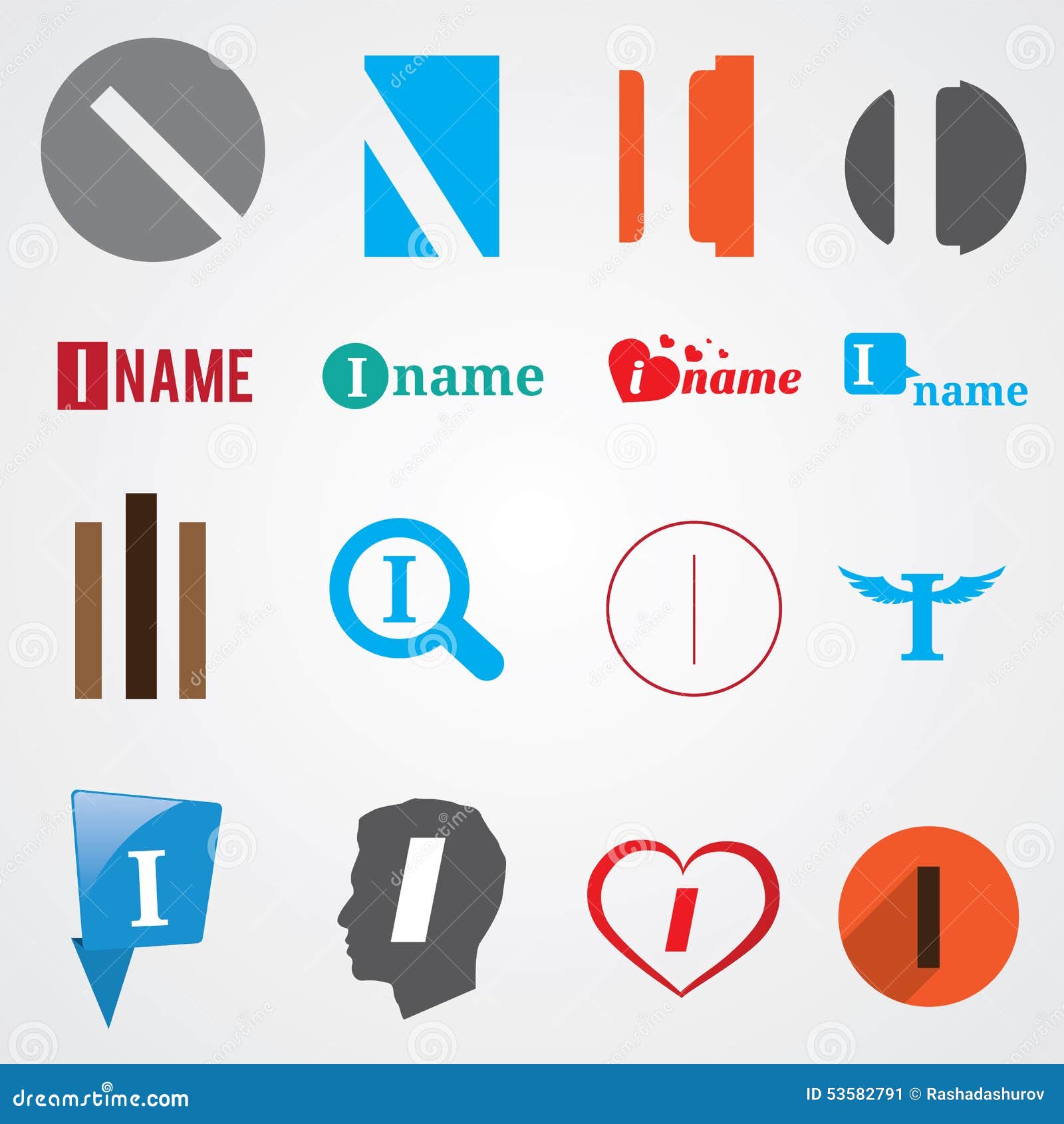 Set of Alphabet Symbols of Letter I Stock Vector - Illustration of icon ...