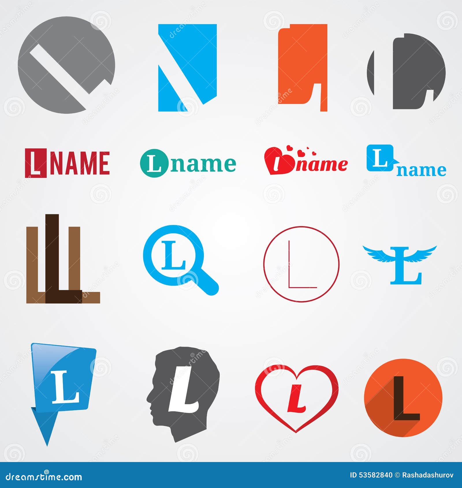 Set of Alphabet Symbols of Letter L Stock Vector - Illustration of ...