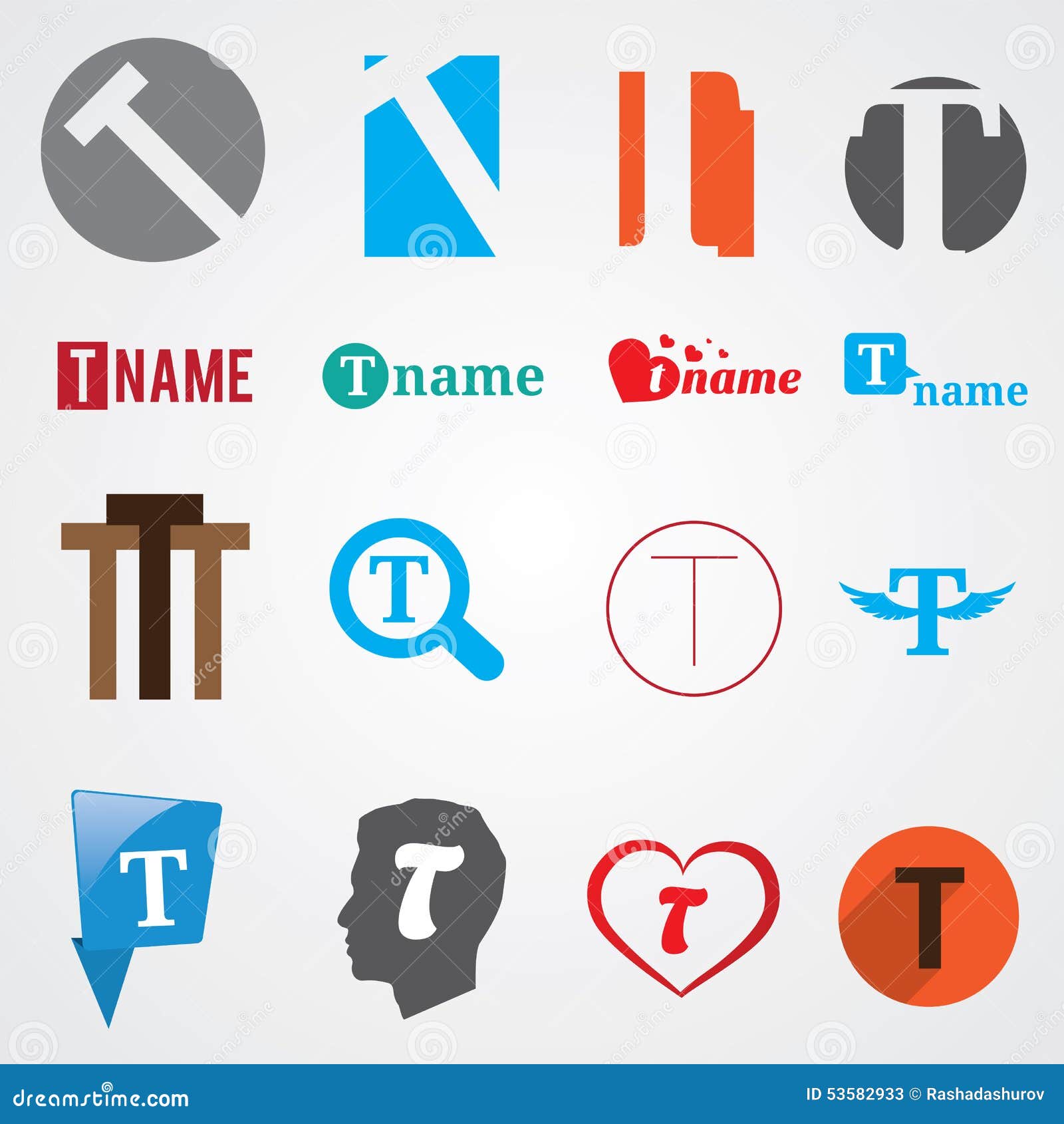 Set of Alphabet Symbols of Letter T Stock Vector - Illustration of ...