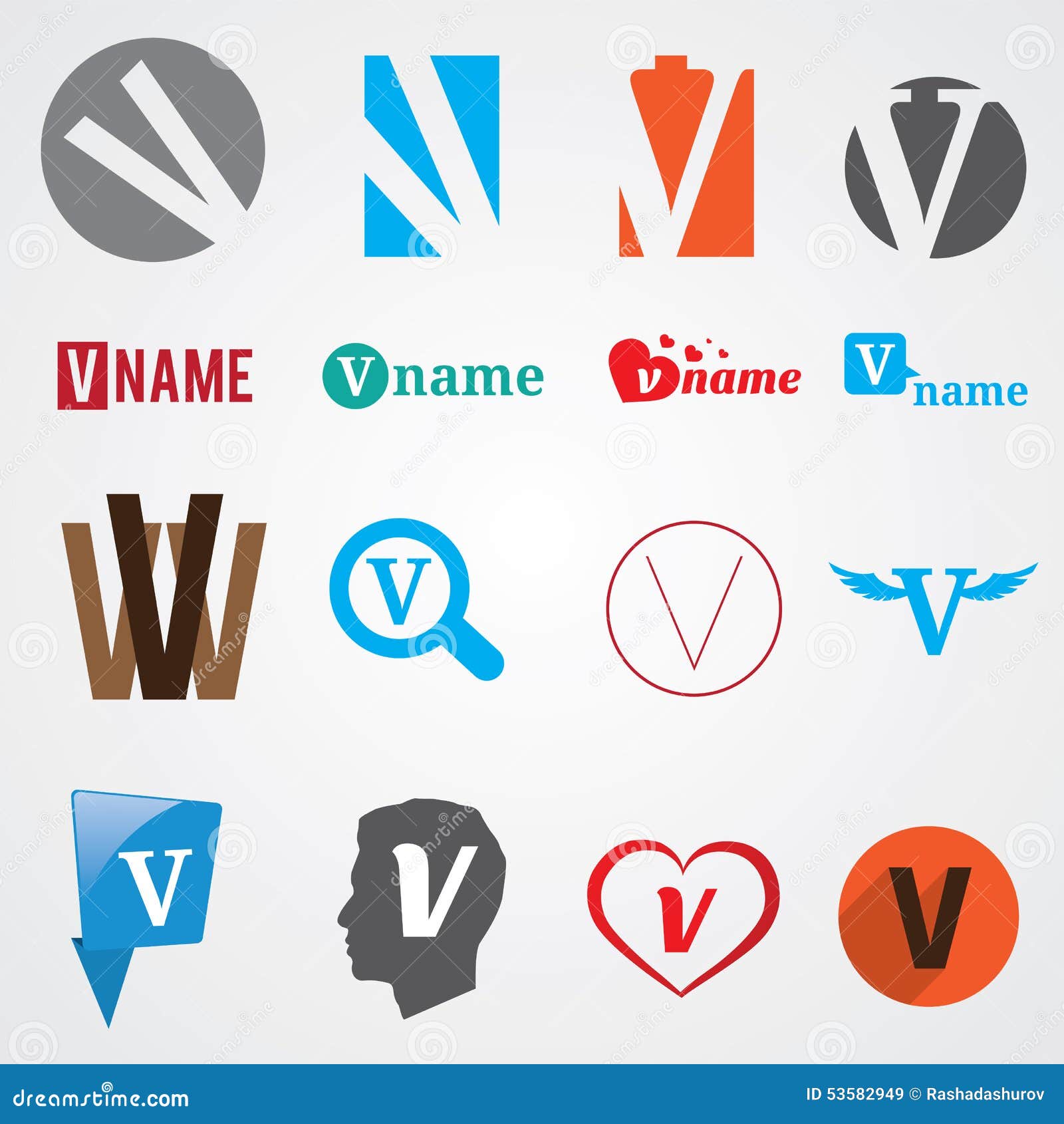 Set of Alphabet Symbols of Letter V Stock Vector - Illustration of ...