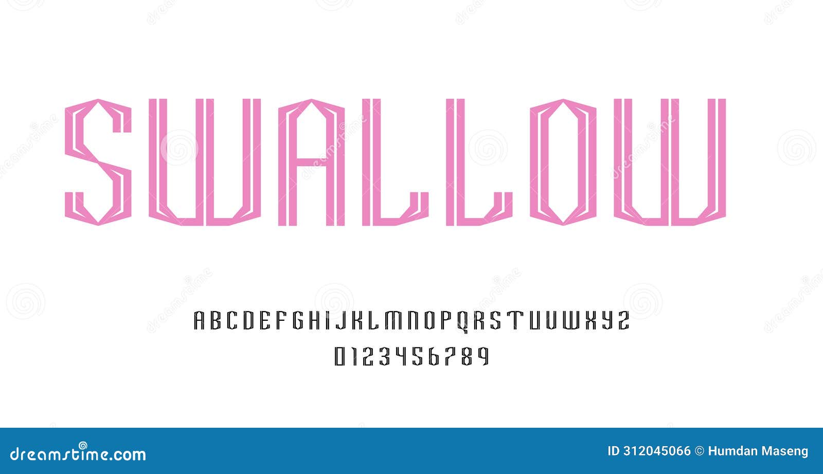 Set Of Alphabets Font Letters And Numbers Stock Illustration