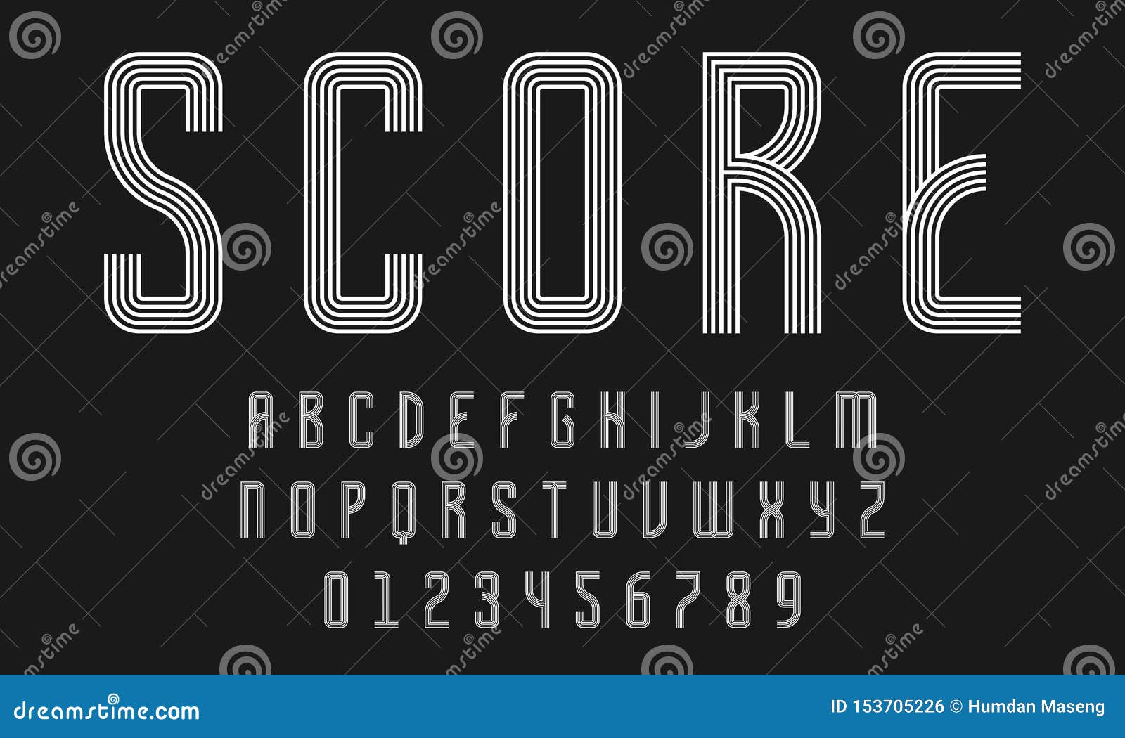 Set of Alphabets Font Modern Abstract Design with Lines Stock Vector ...