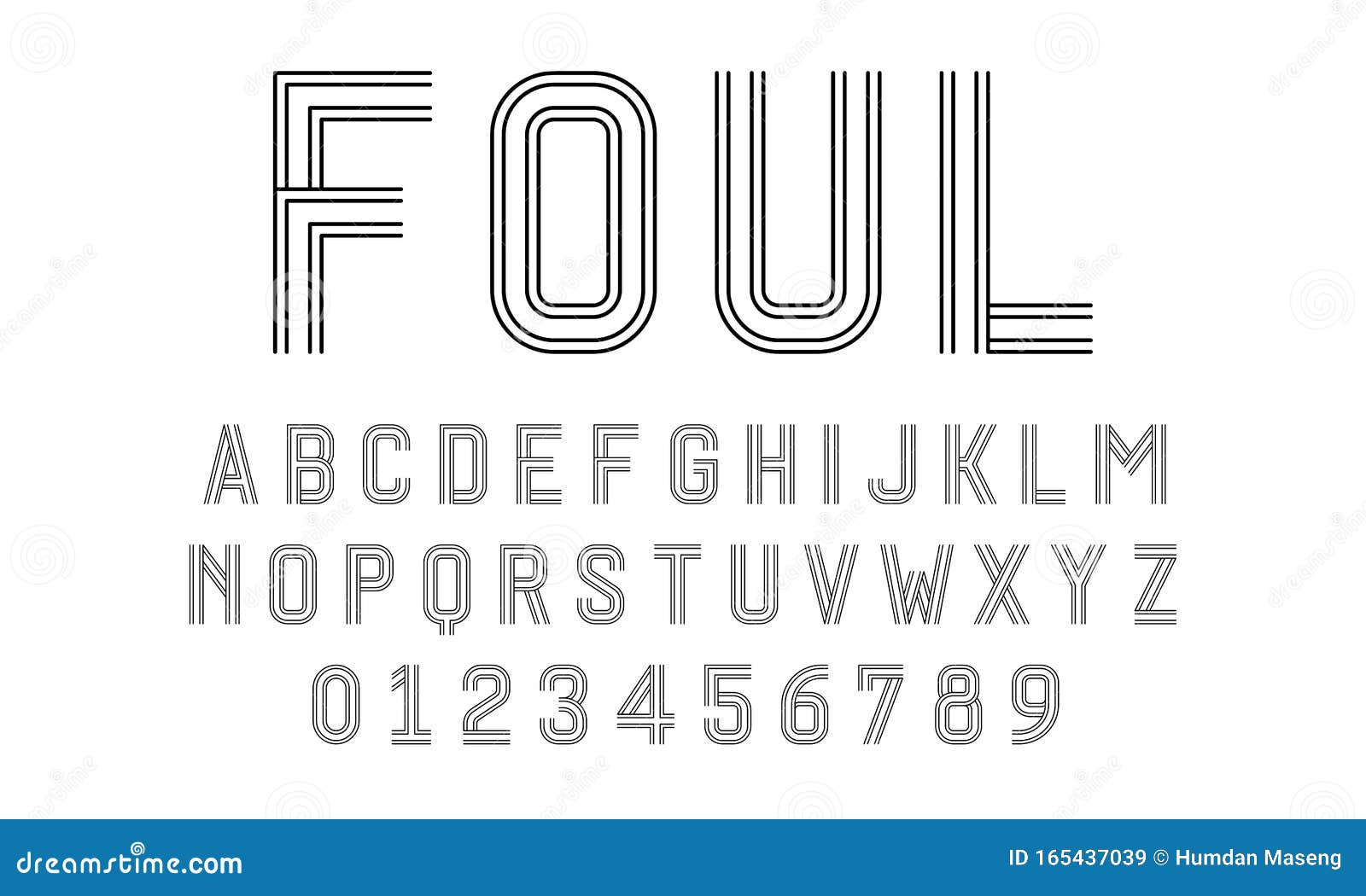 Set of Alphabets Font Modern Design with Lines Stock Vector ...