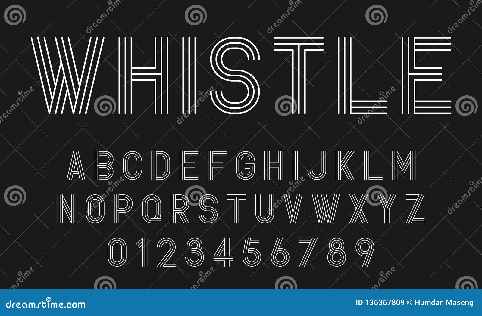 Set of Alphabets Fonts Modern Abstract Design with Lines Stock Vector ...