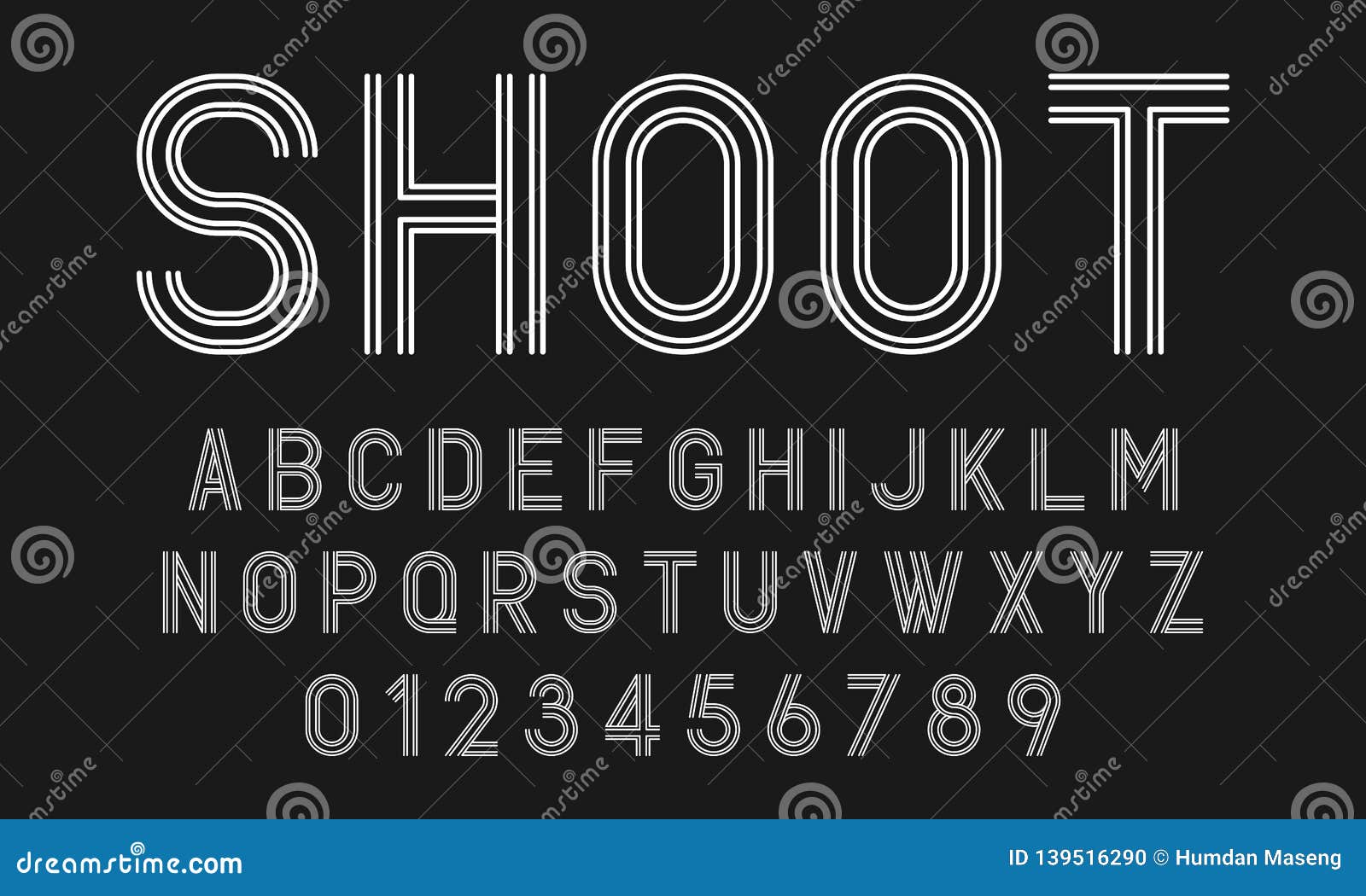 Set of Alphabets Fonts Modern Abstract Design with Lines Stock Vector ...