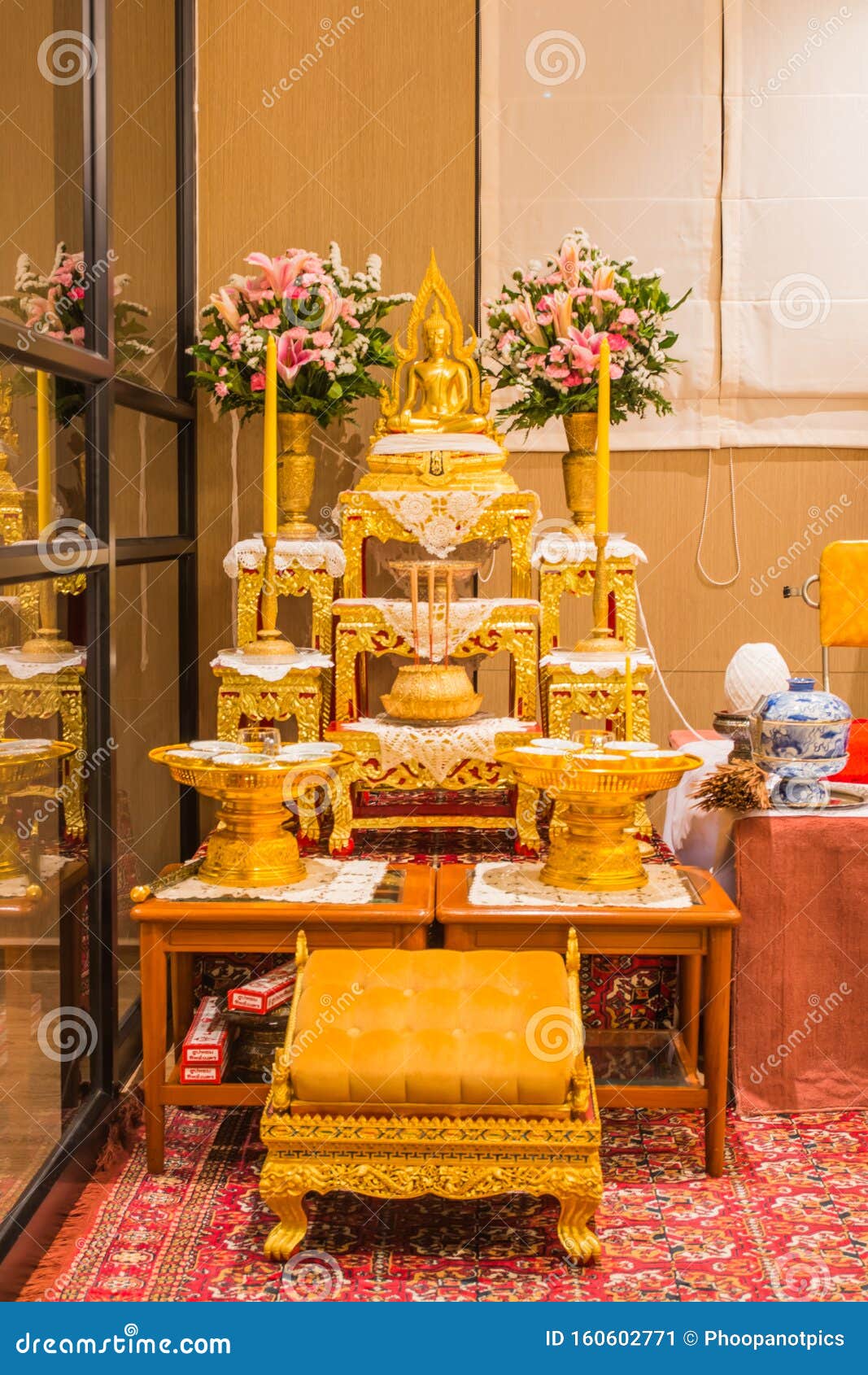 Set of Altar Table in the Room Stock Image - Image of ancient, table ...