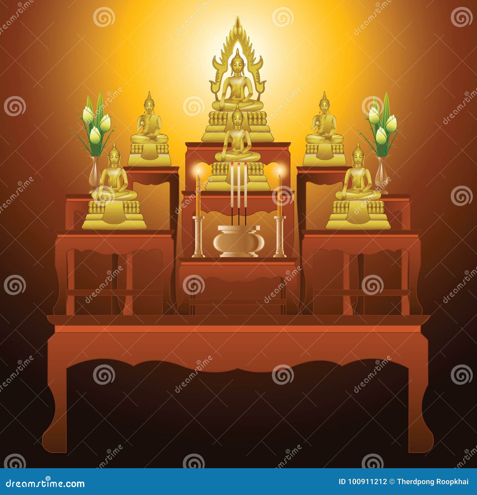 Set of Altar Table Type Nine Tables in Gradient Design Stock Vector ...