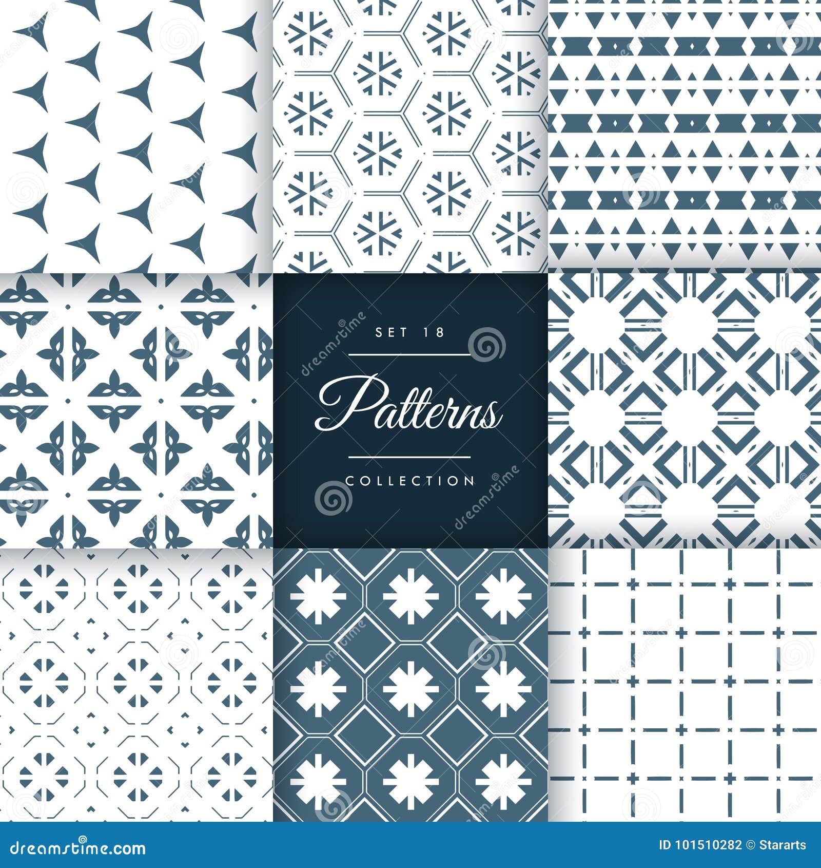 Set of Amazing Pattern Design Background Stock Vector - Illustration of ...
