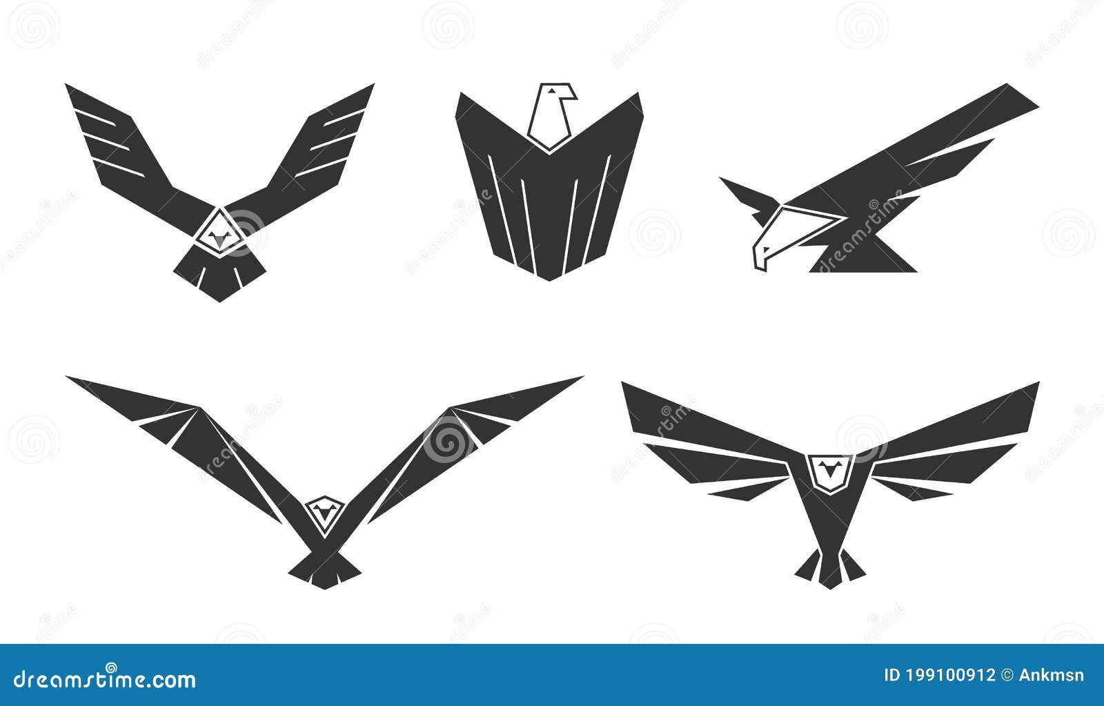 Set of American Bald Eagles for Logo. Vector Illustration Stock Vector ...