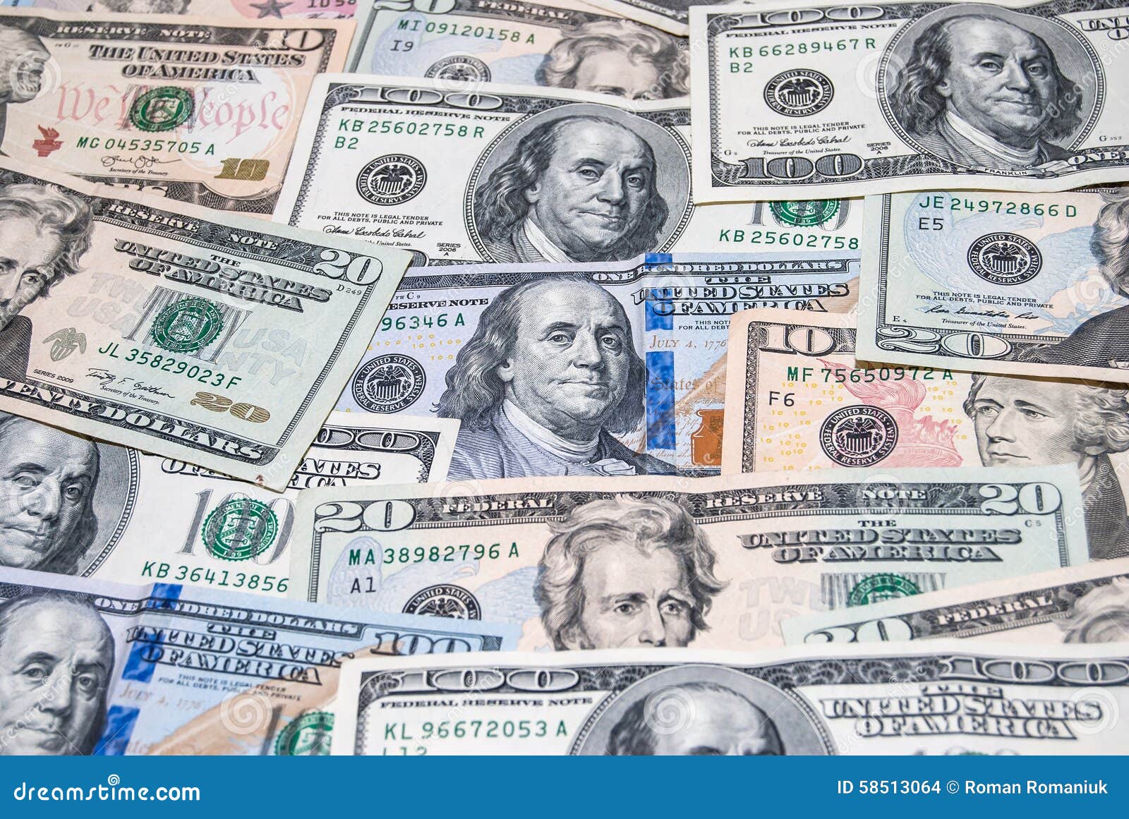 Set of american dollar stock photo. Image of green, heaven - 58513064