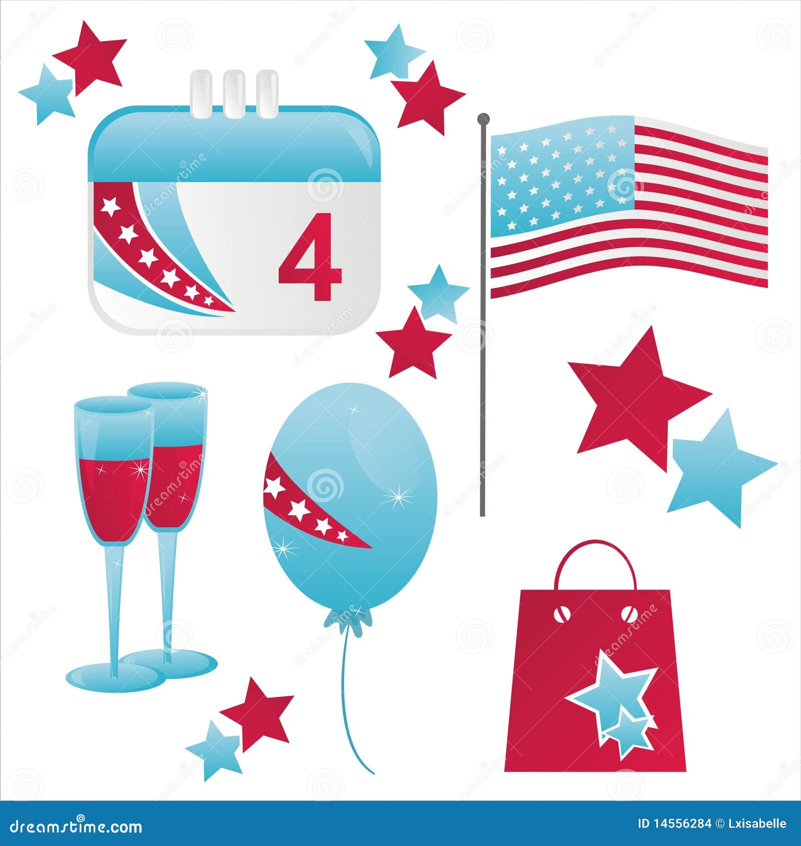 Set of american icons stock vector. Illustration of star - 14556284